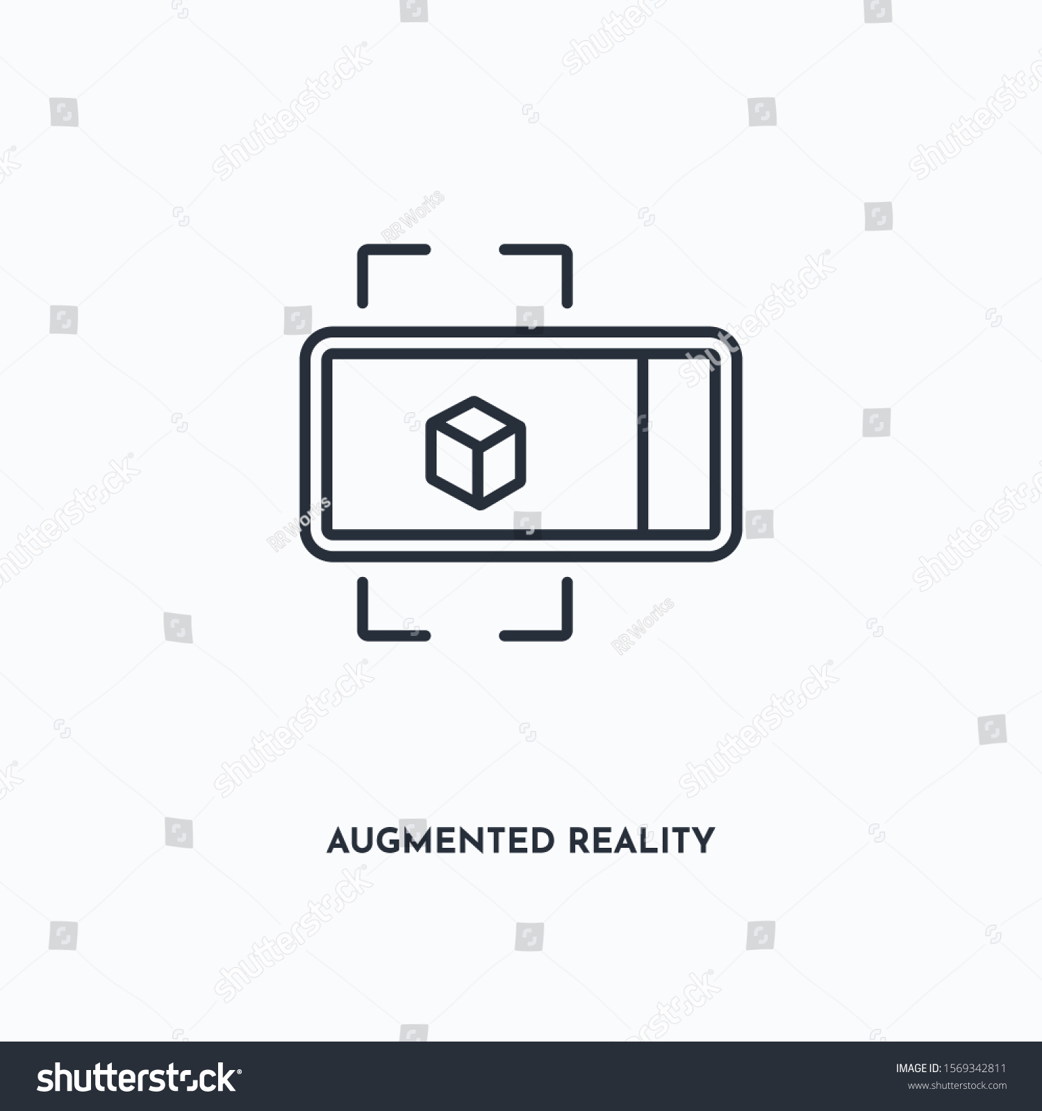 Augmented Reality Outline Icon Simple Linear Stock Vector (Royalty Free ...