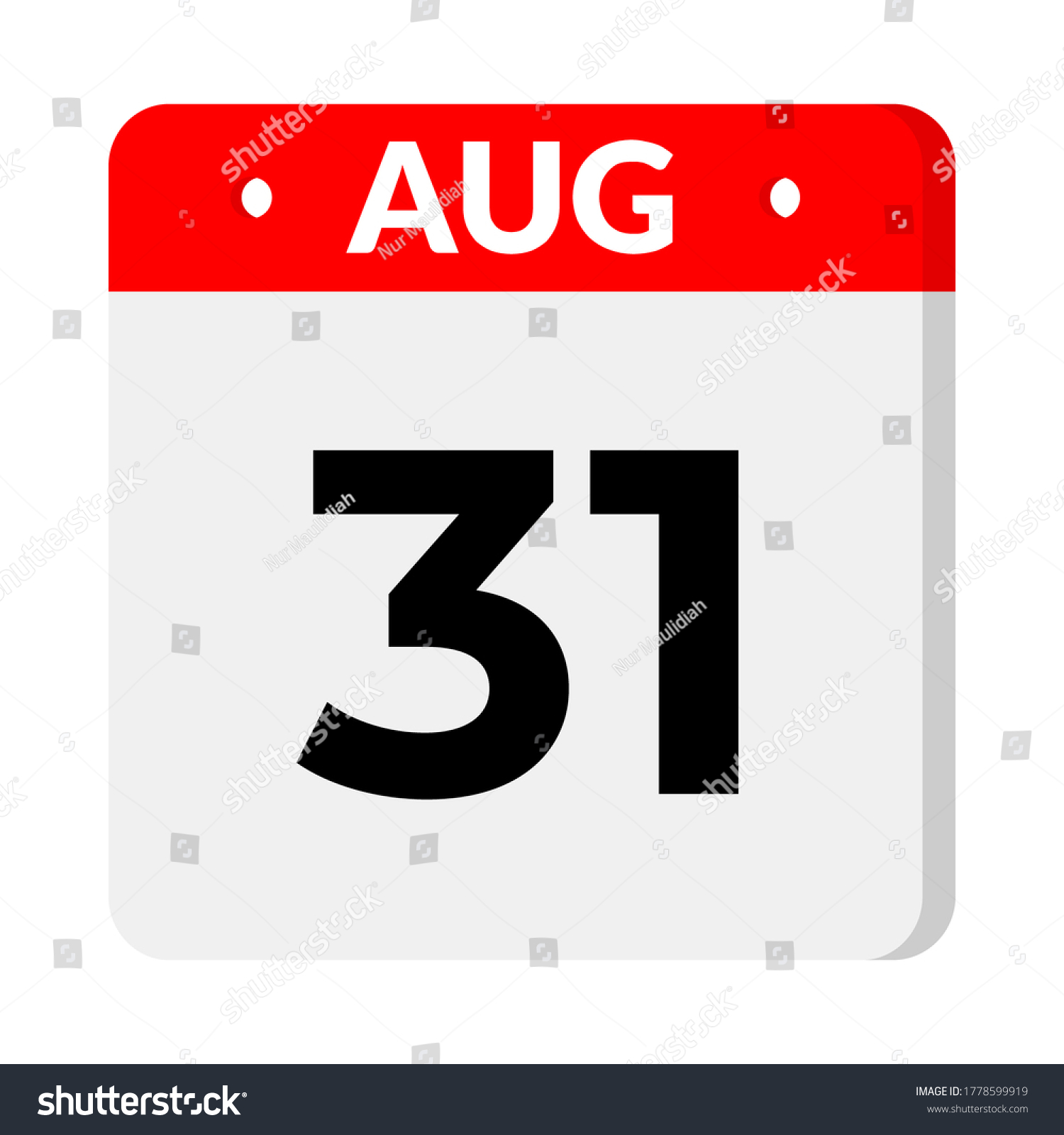 August 31 Calendar Icon Stock Vector (Royalty Free) 1778599919 ...