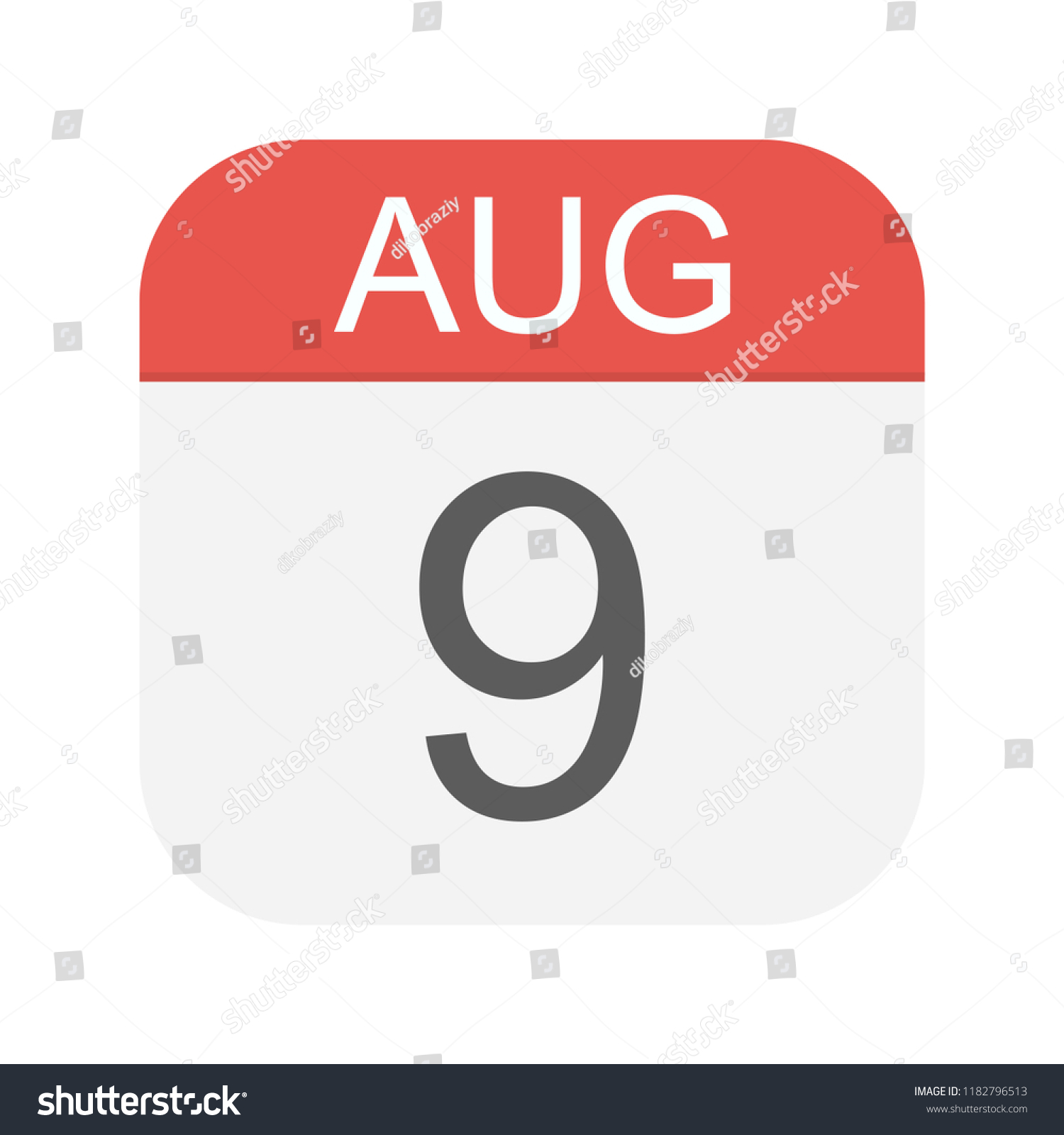 August 9 Calendar Icon Vector Illustration Stock Vector (Royalty Free ...