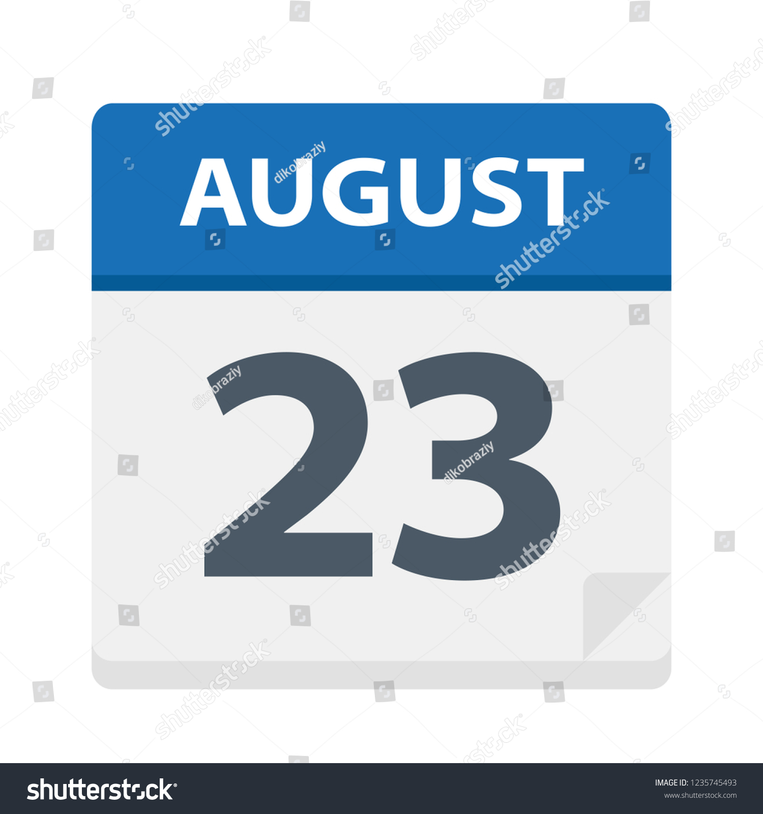 August 23 Calendar Icon Vector Illustration Stock Vector (Royalty Free ...