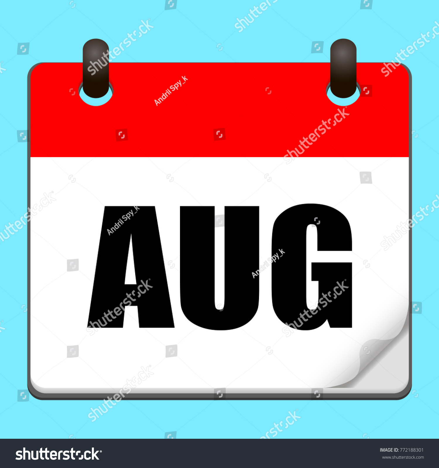 August Calendar Iconvector Illustration Stock Vector (Royalty Free ...