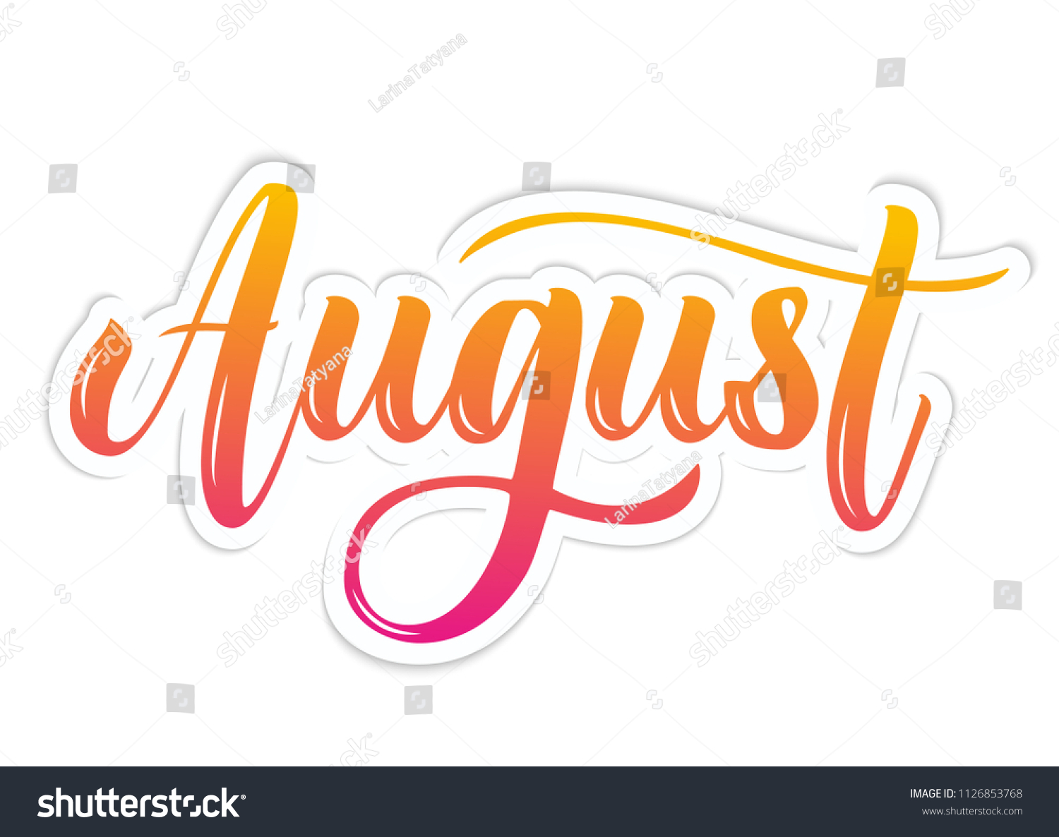 August Hand Drawn Lettering Stock Vector (Royalty Free) 1126853768 ...