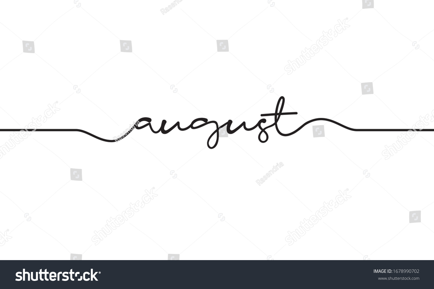August Word Handwritten Design Vector Stock Vector (Royalty Free ...