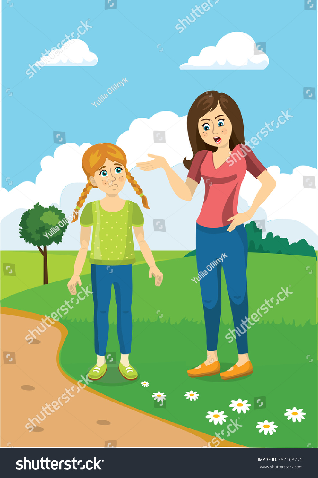 Aunt Girl Vector Stock Vector 387168775 Shutterstock