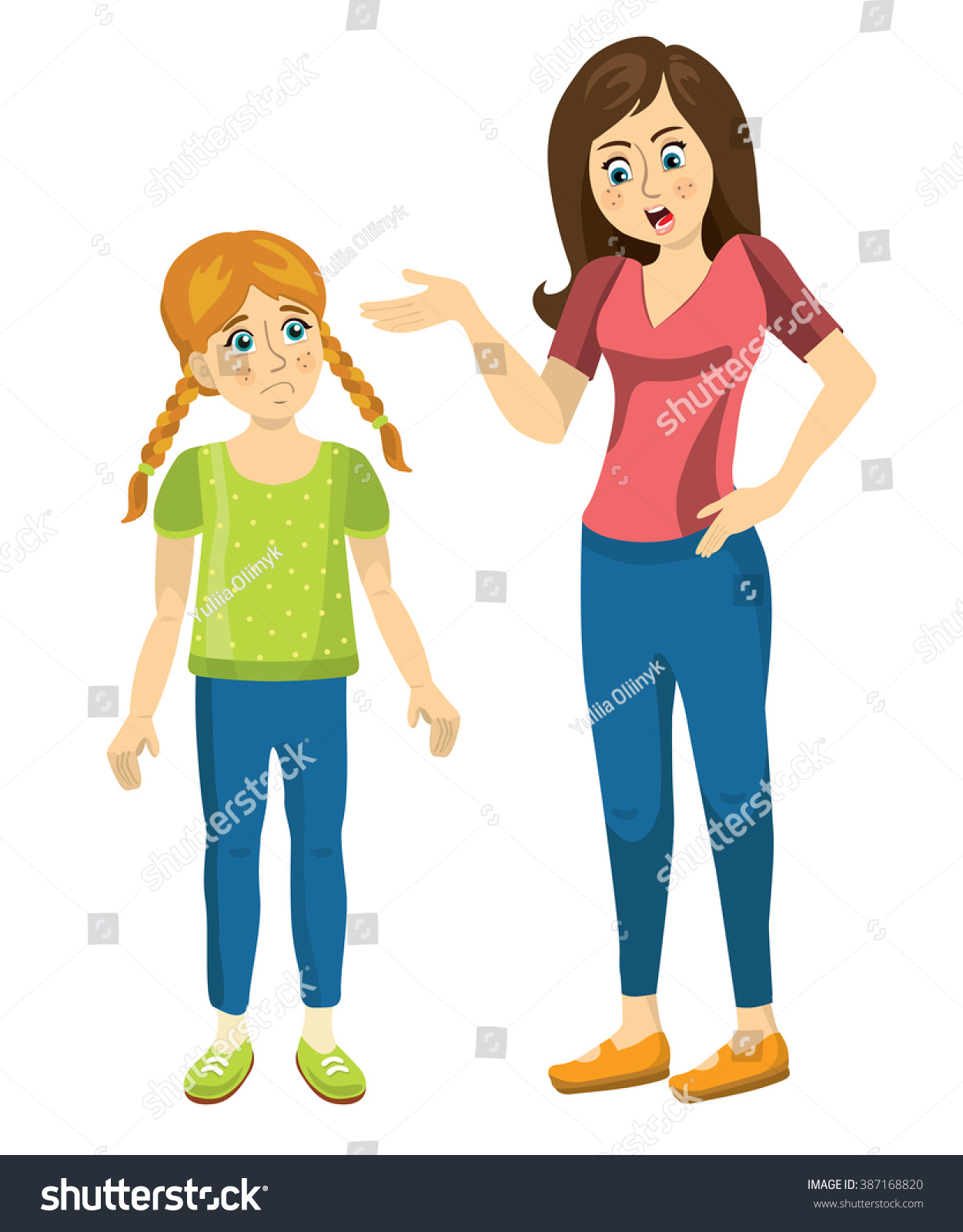 Aunt Girl Vector Stock Vector (Royalty Free) 387168820