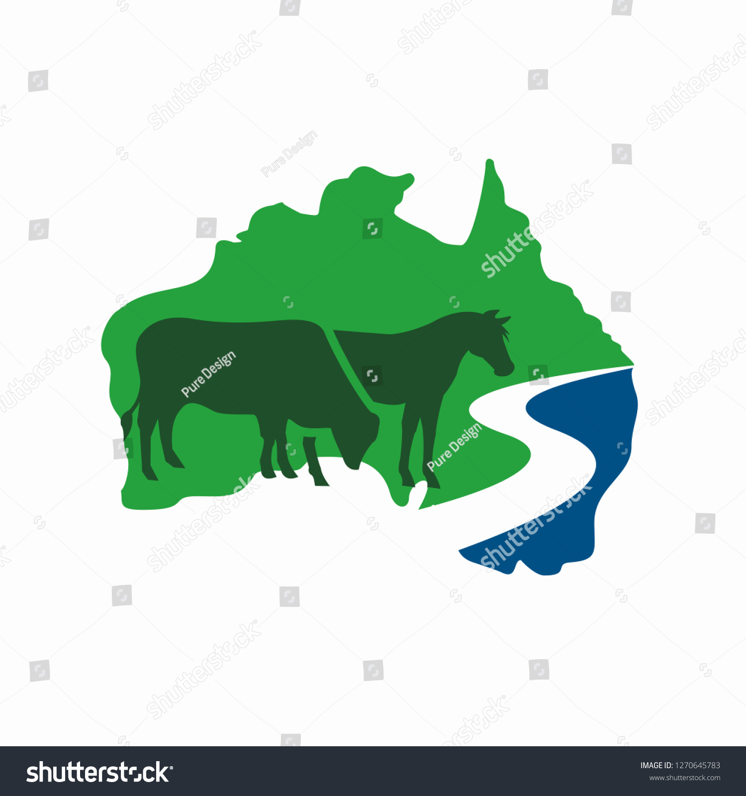 Australia Farms Logo Vector Stock Vector (Royalty Free) 1270645783