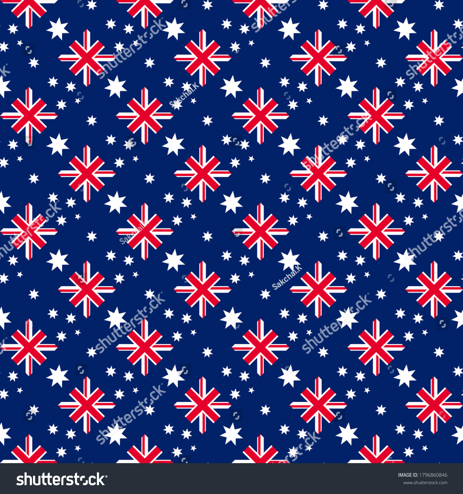 Australia Flag Seamless Pattern Vector Background Stock Vector (Royalty ...
