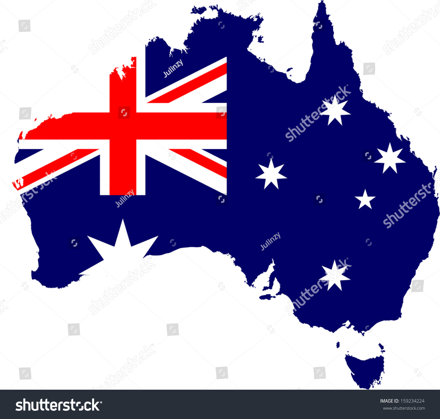 Australia Map Flag Stock Vector (Royalty Free) 159234224