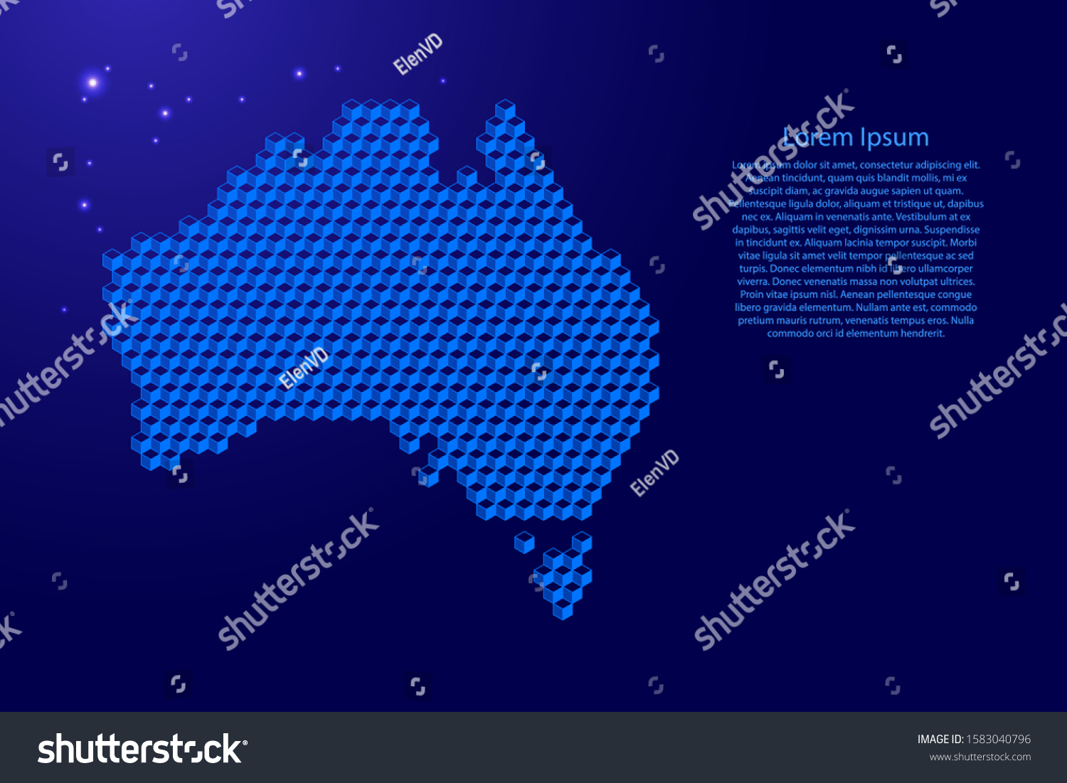 Australia Map 3d Blue Cubes Isometric Stock Vector (Royalty Free ...