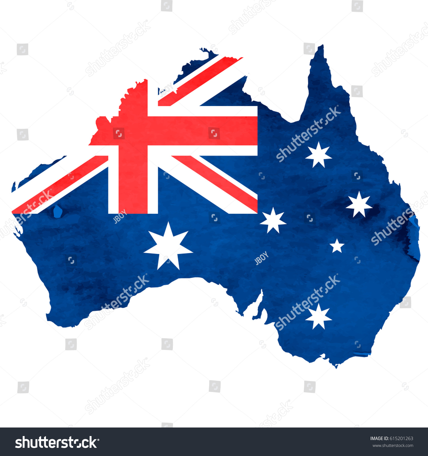 Australia Map National Flag Icon Stock Vector (Royalty Free) 615201263 ...