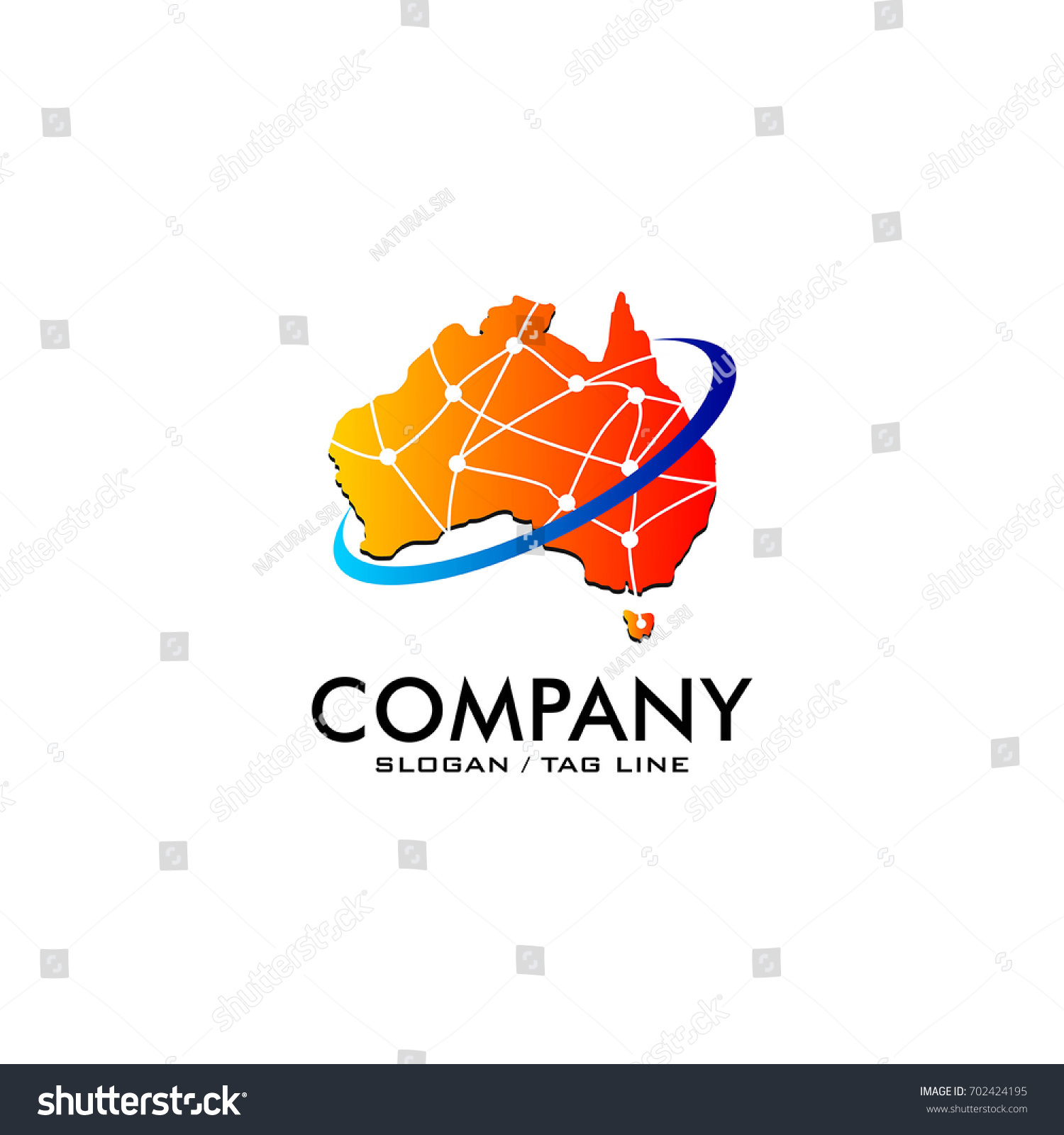 Australia Map Networking Logo Vector Stock Vector (Royalty Free ...