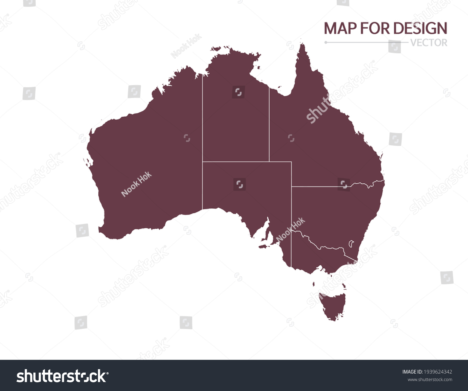 Australia Map On White Background Vector Stock Vector (Royalty Free ...