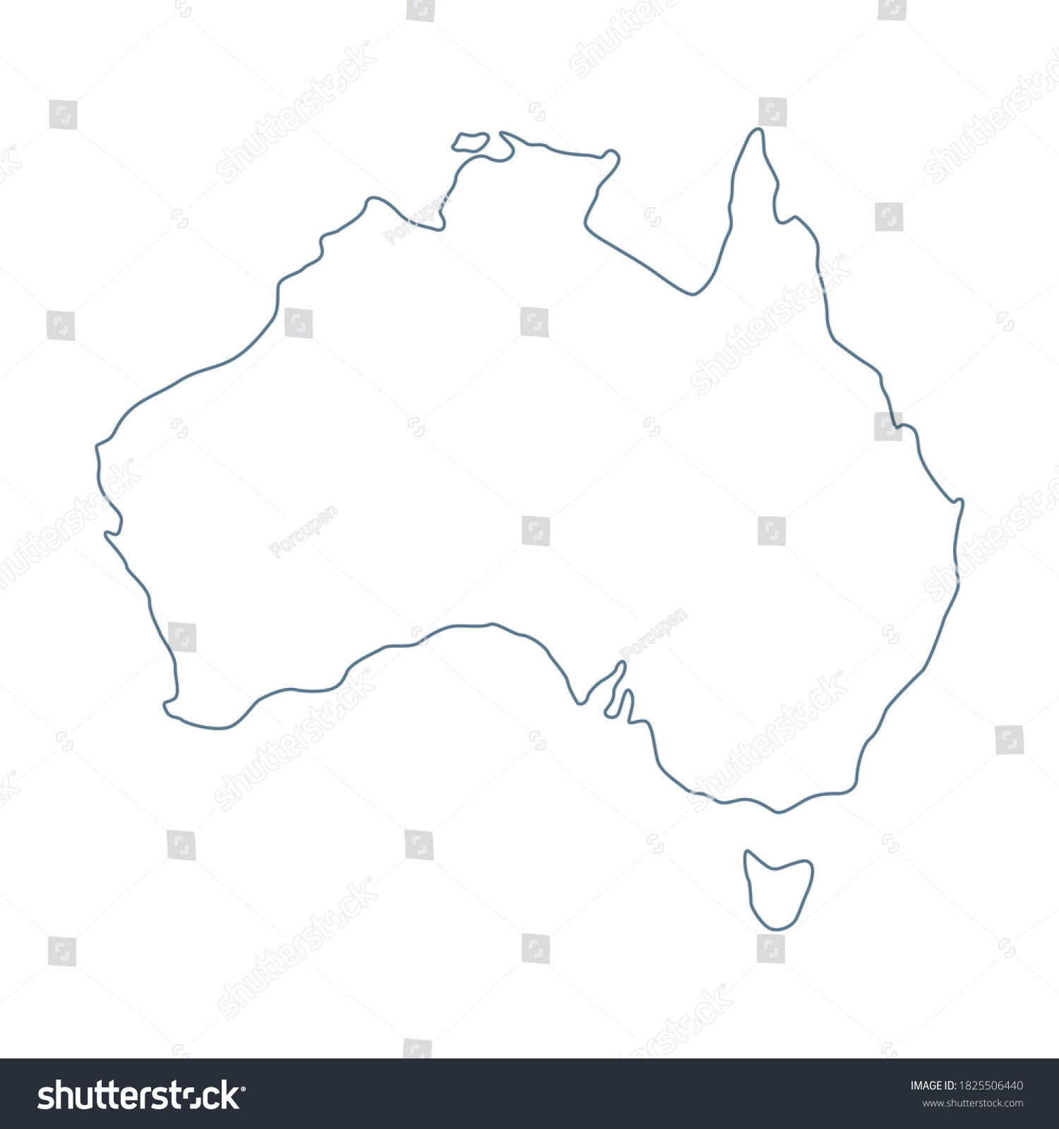Australia Map Vector Contour Illustration Stock Vector (Royalty Free ...