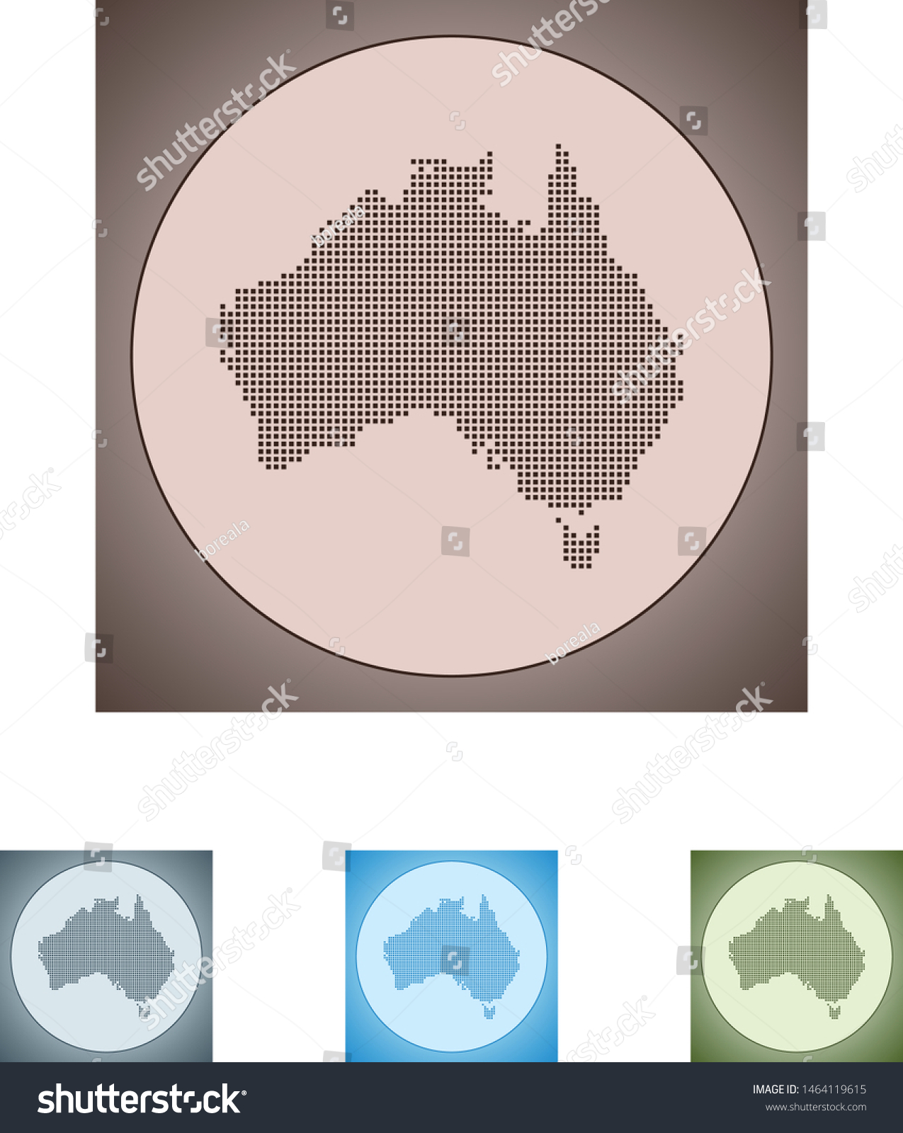 Australia Map Four Different Color Stock Vector (Royalty Free) 1464119615