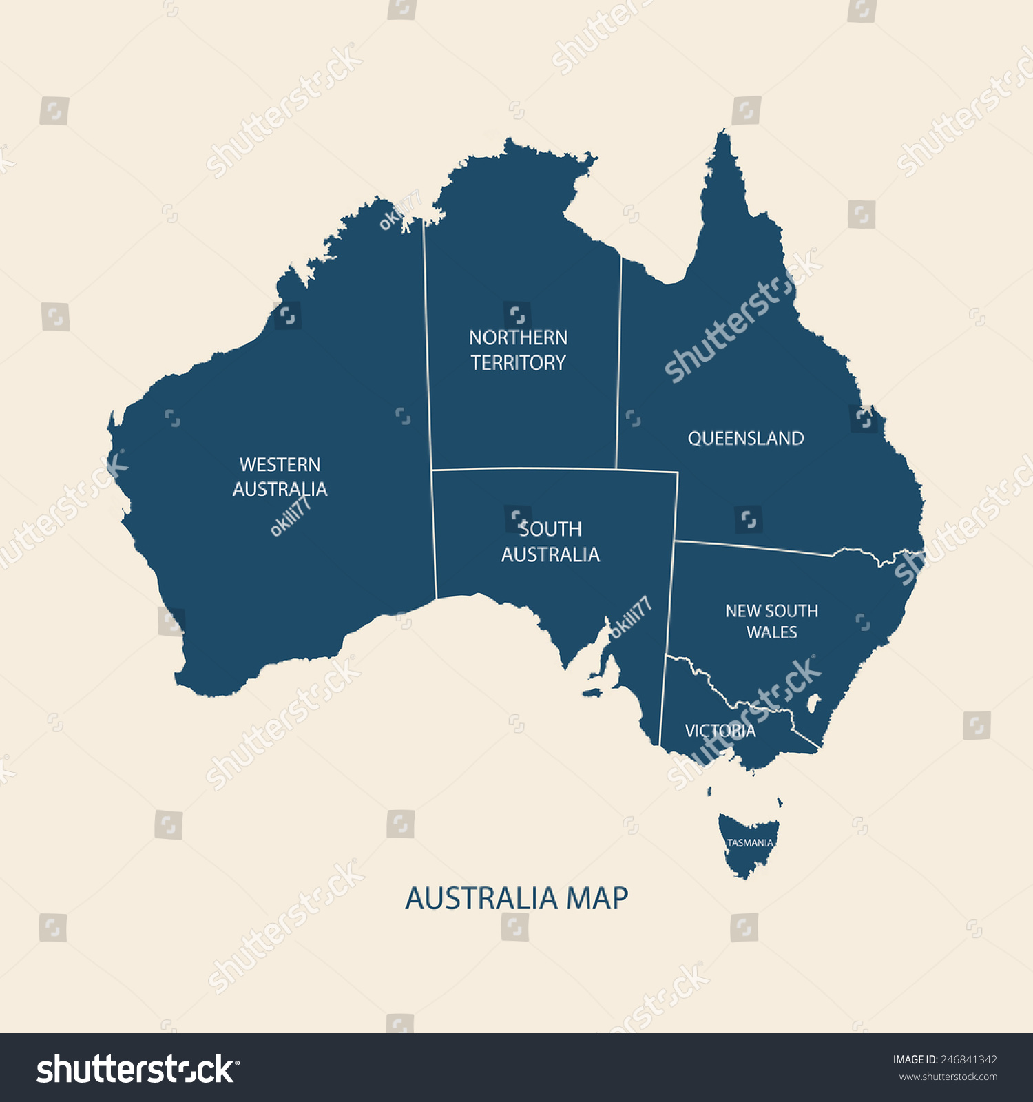 8,857 Australian state map Images, Stock Photos & Vectors | Shutterstock