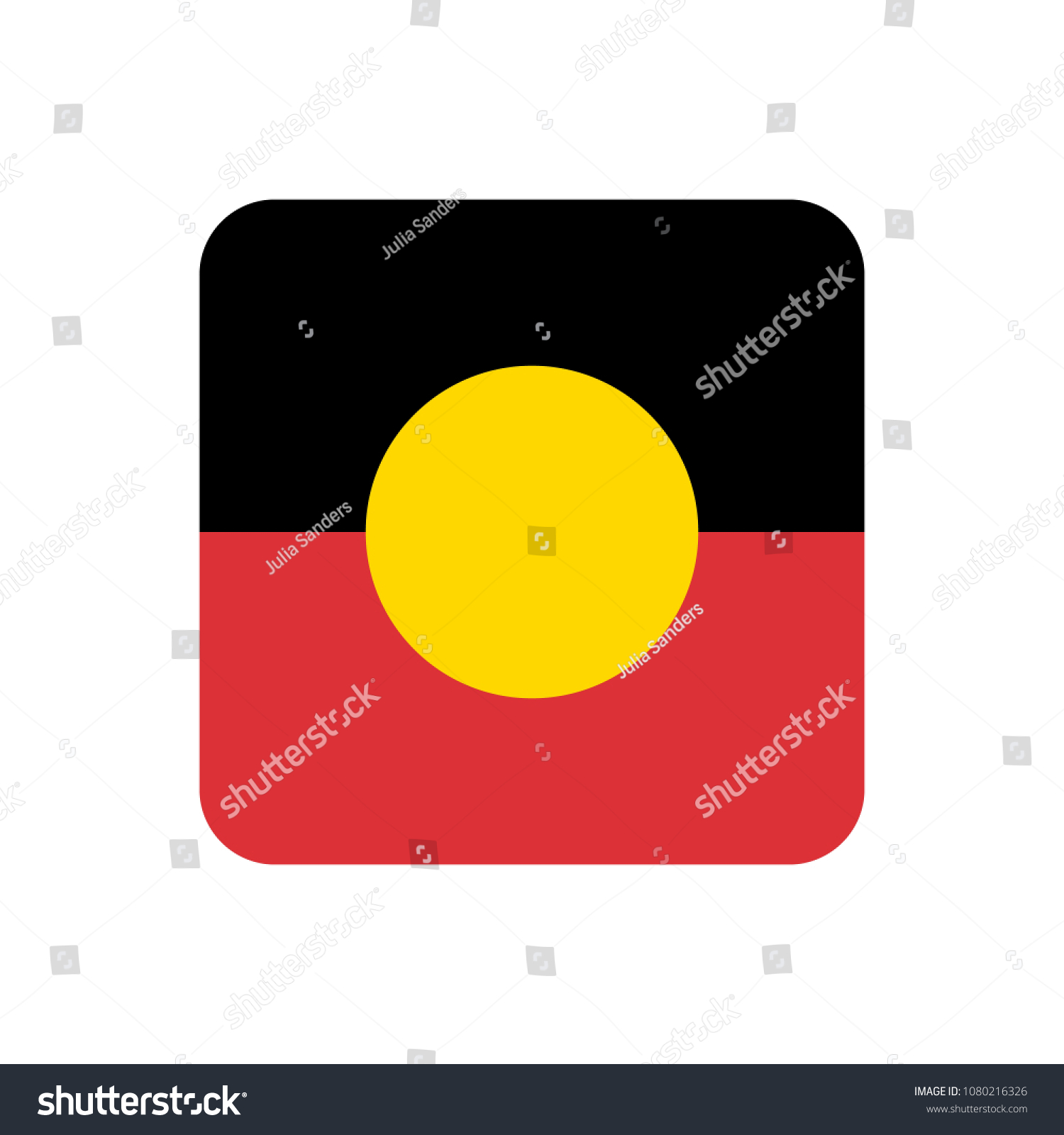Australian Aboriginal Flag Vector Stock Vector (Royalty Free) 1080216326