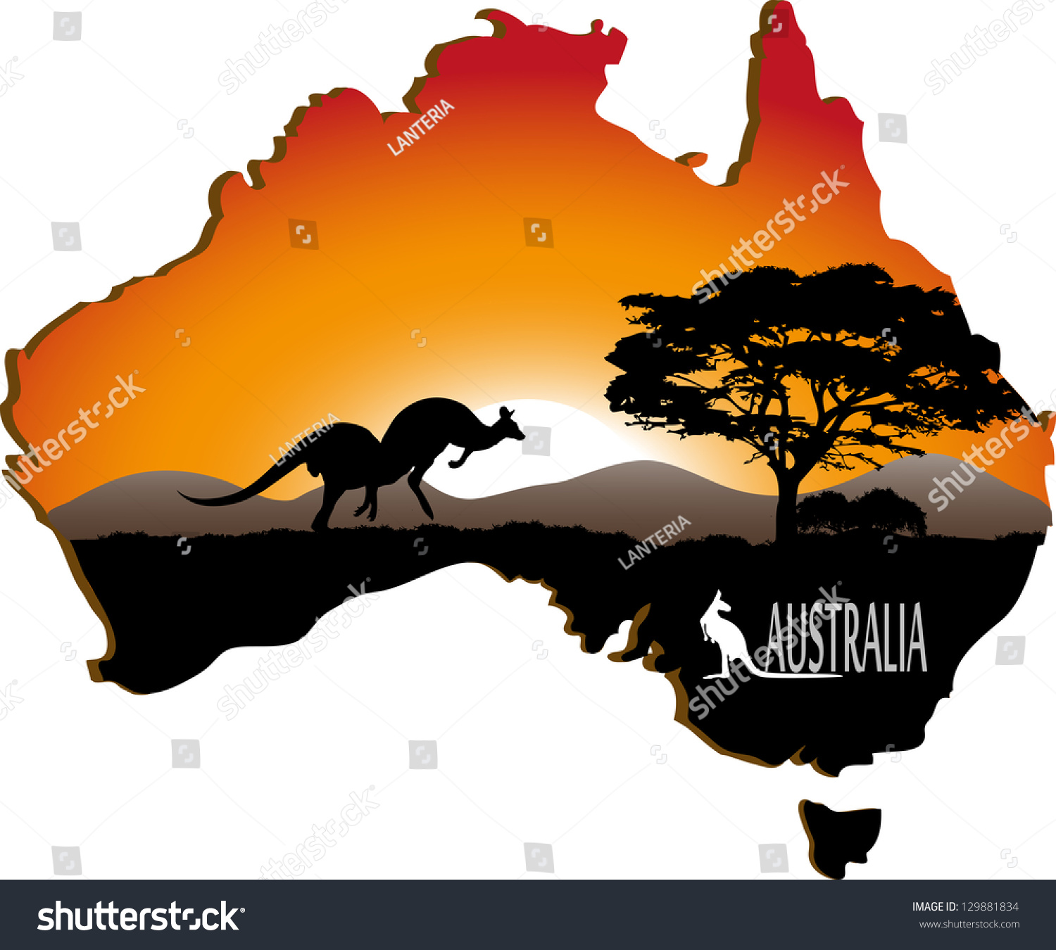 Australian Continent Stock Vector (Royalty Free) 129881834