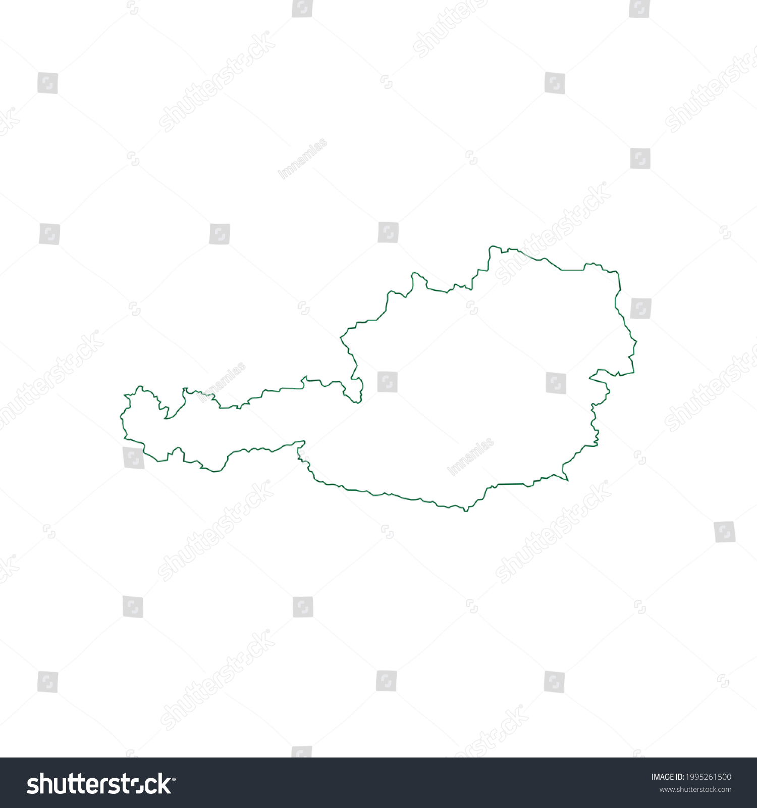 Austria Map Austria Map Outline Austria Stock Vector (Royalty Free ...