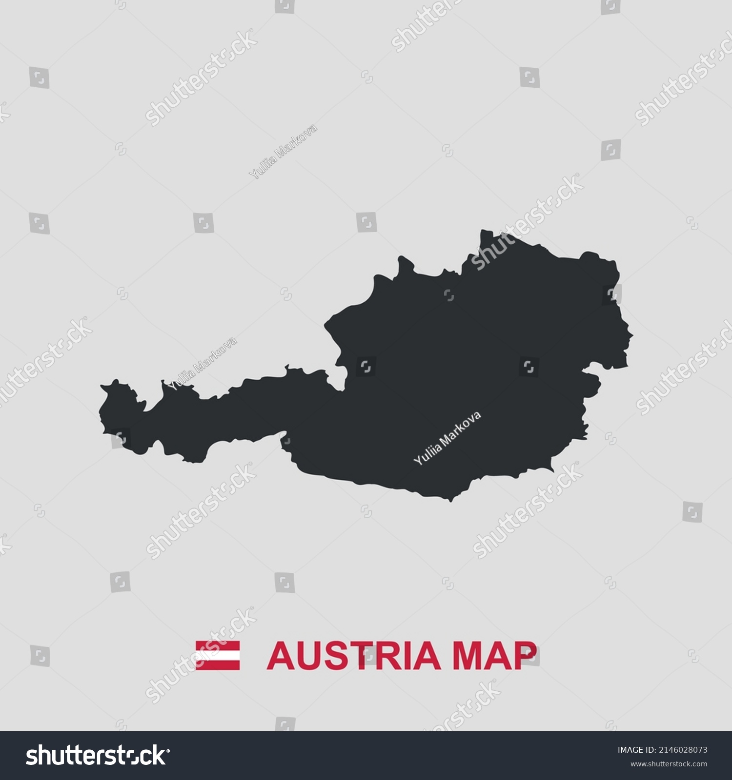 Austria Simple Map Black White Vector Stock Vector (Royalty Free ...