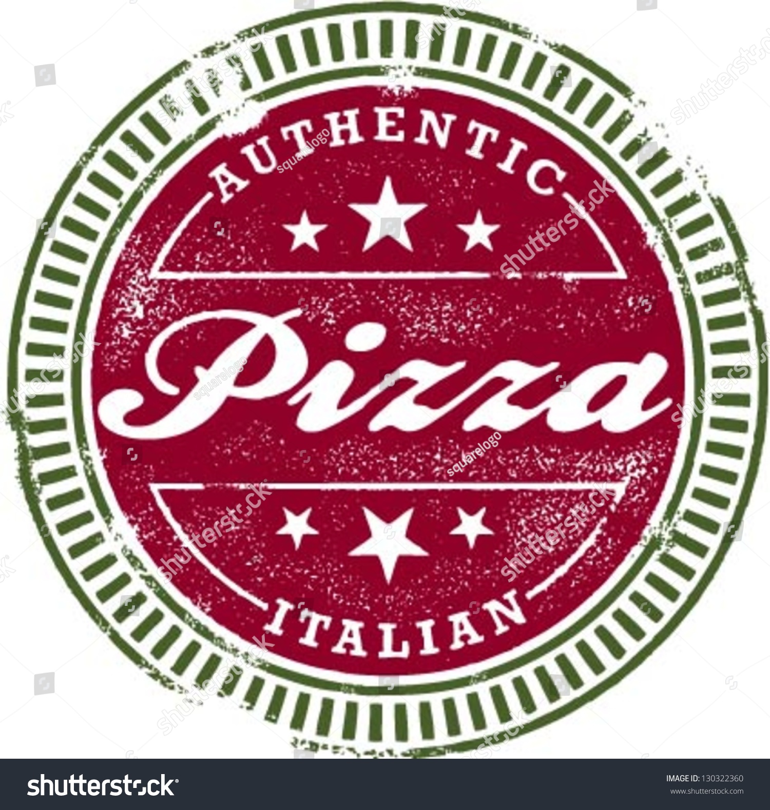 Authentic Pizza Stamp Stock Vector (Royalty Free) 130322360
