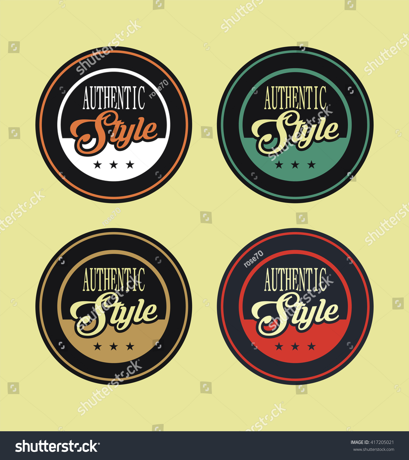 Authentic Style Vintage Labels Stock Vector (Royalty Free) 417205021 ...