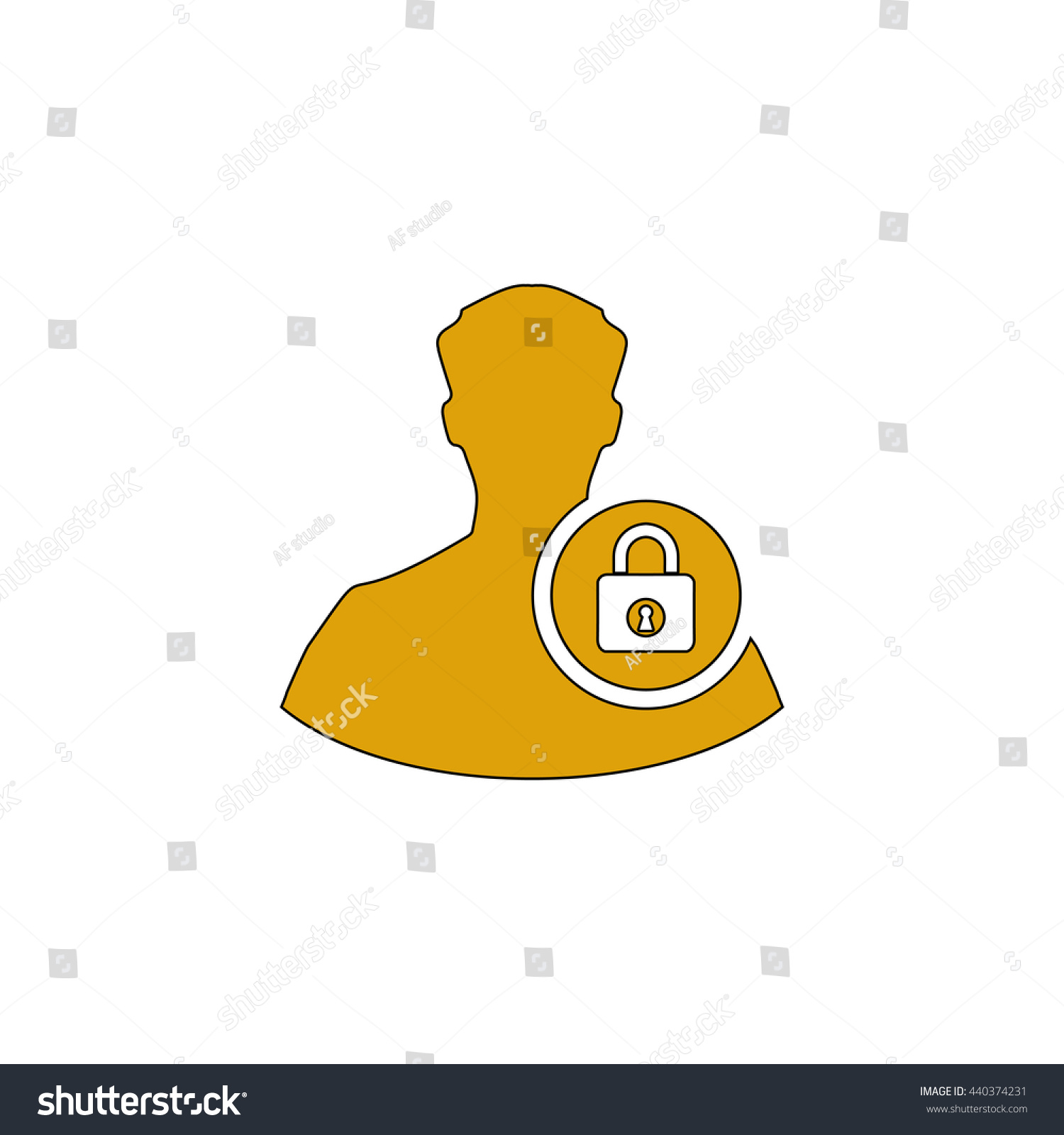 Authenticate Flat Yellow Thin Line Symbol Stock Vector (Royalty Free ...