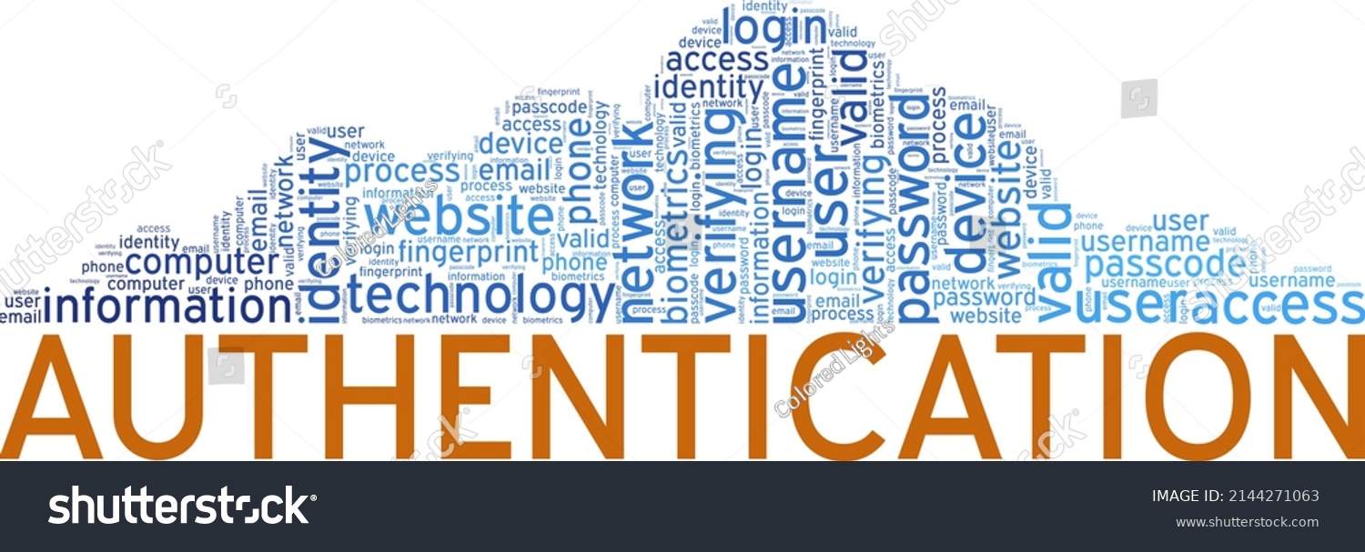 Authentication Conceptual Vector Illustration Word Cloud Stock Vector ...