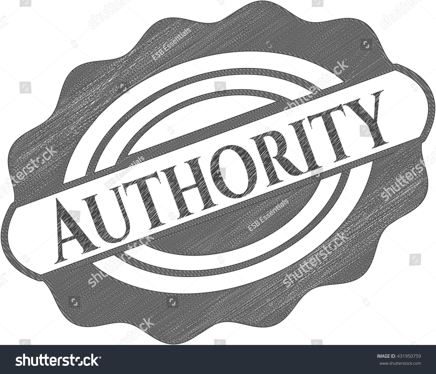 Authority Draw Pencil Effect Stock Vector (Royalty Free) 431950759
