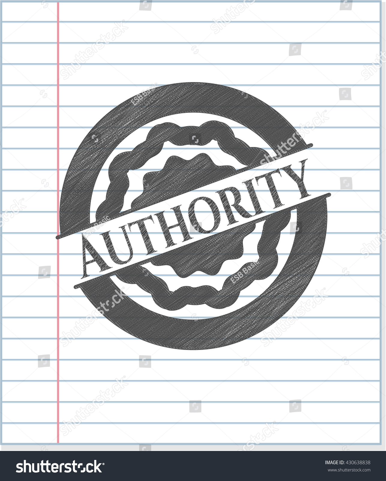Authority Emblem Draw Pencil Effect Stock Vector (Royalty Free ...