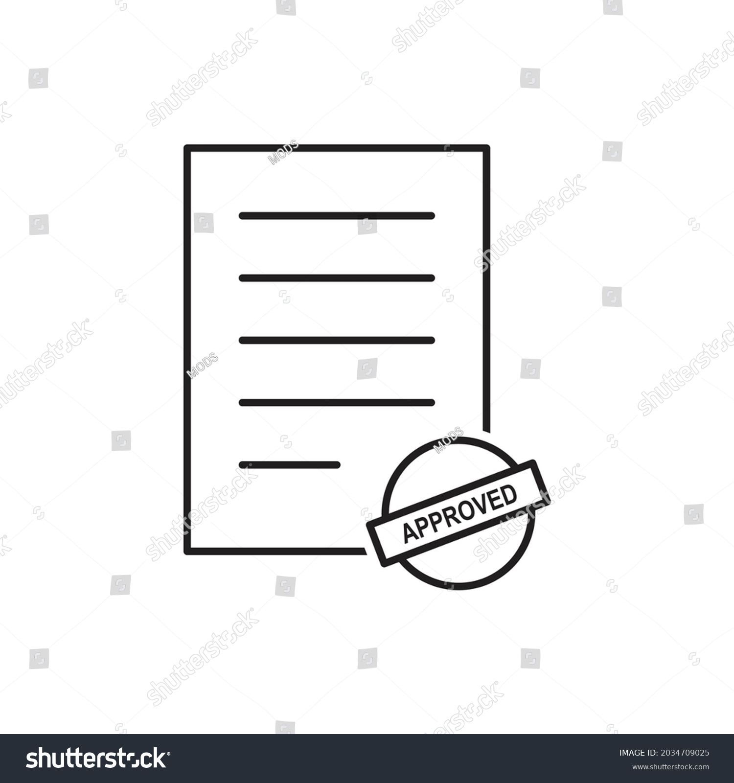 Authorization Approval Document Icon Design Isolated Stock Vector ...