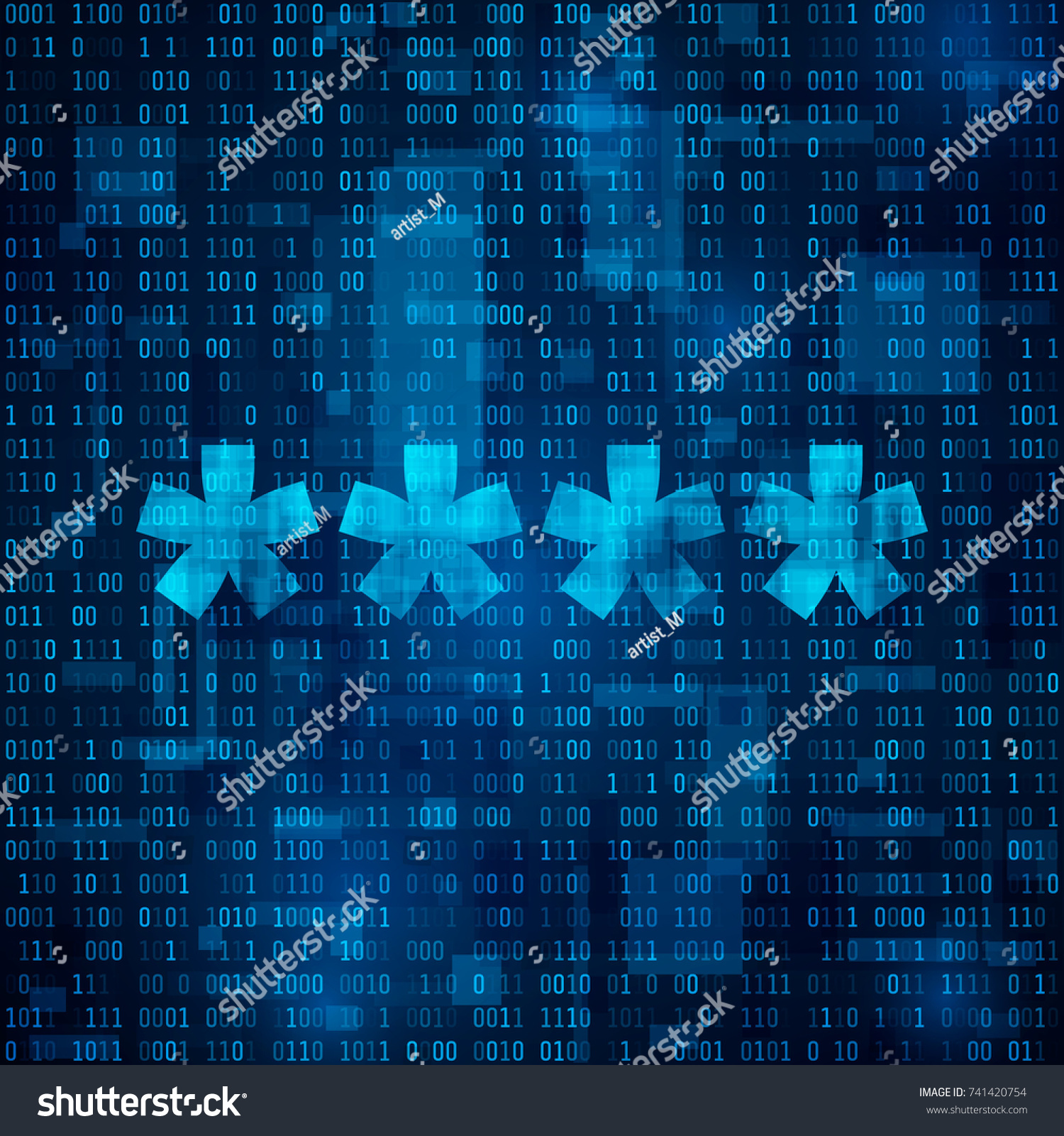 Authorization Concept Password Vector Background Binary Stock Vector Royalty Free 741420754