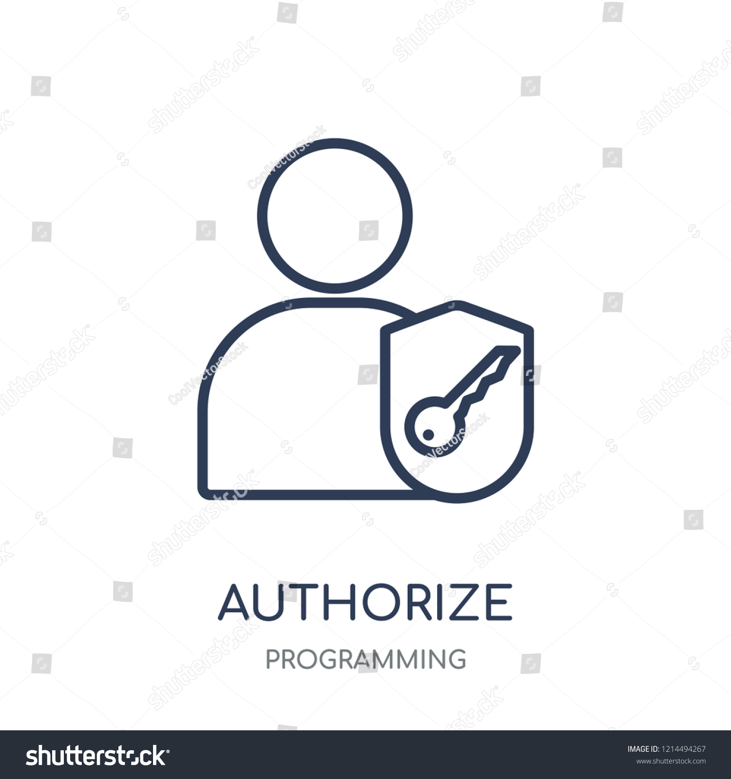 Authorize Icon Authorize Linear Symbol Design Stock Vector (Royalty ...