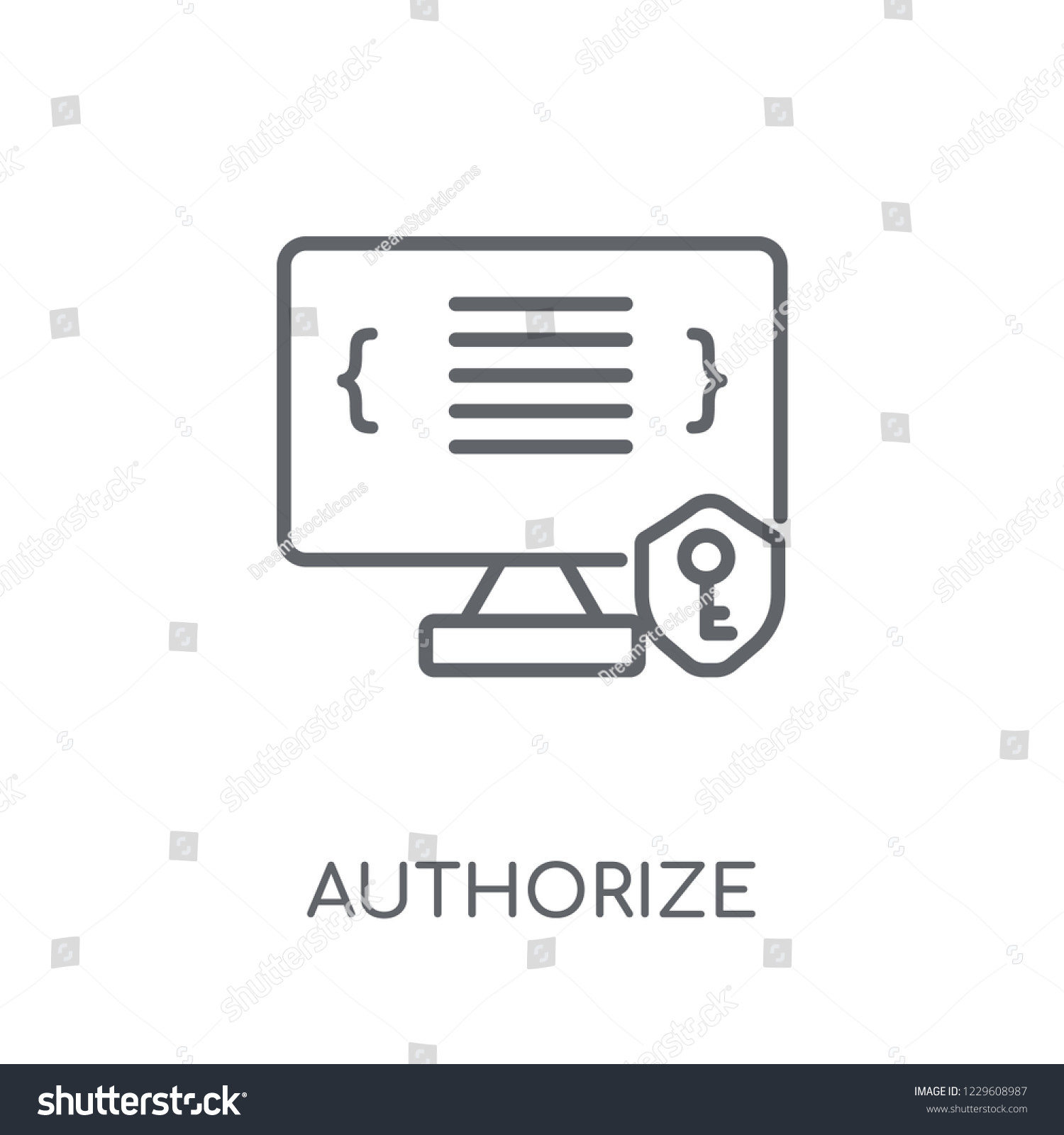 Authorize Linear Icon Modern Outline Authorize Stock Vector (Royalty ...