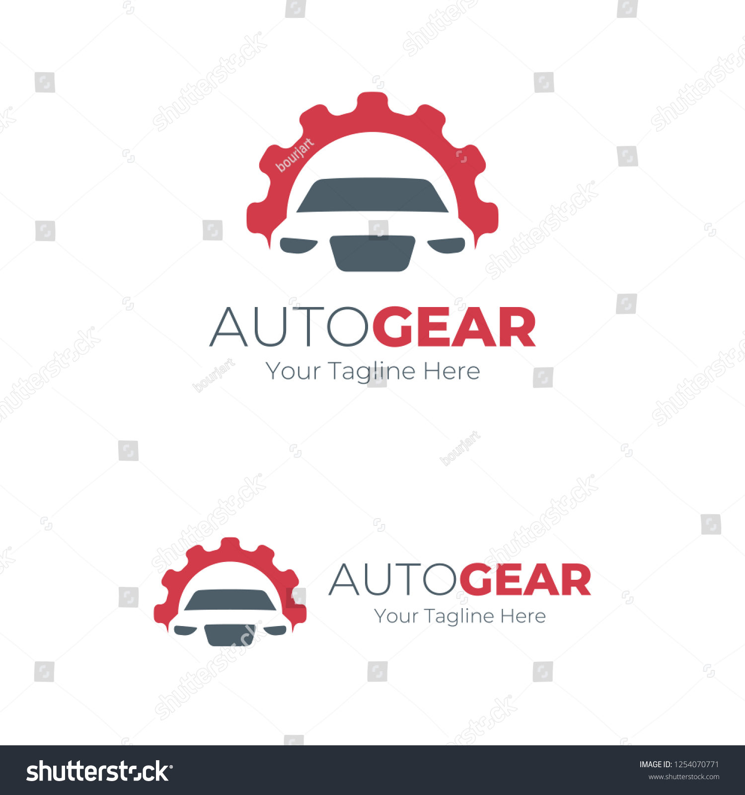 Auto Gear Logo Red Stock Vector (Royalty Free) 1254070771