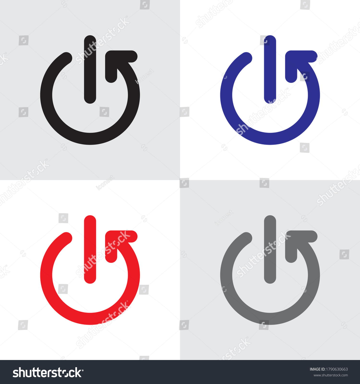 Auto On Off Switch Button Symbol Stock Vector (Royalty Free) 1790630663 ...