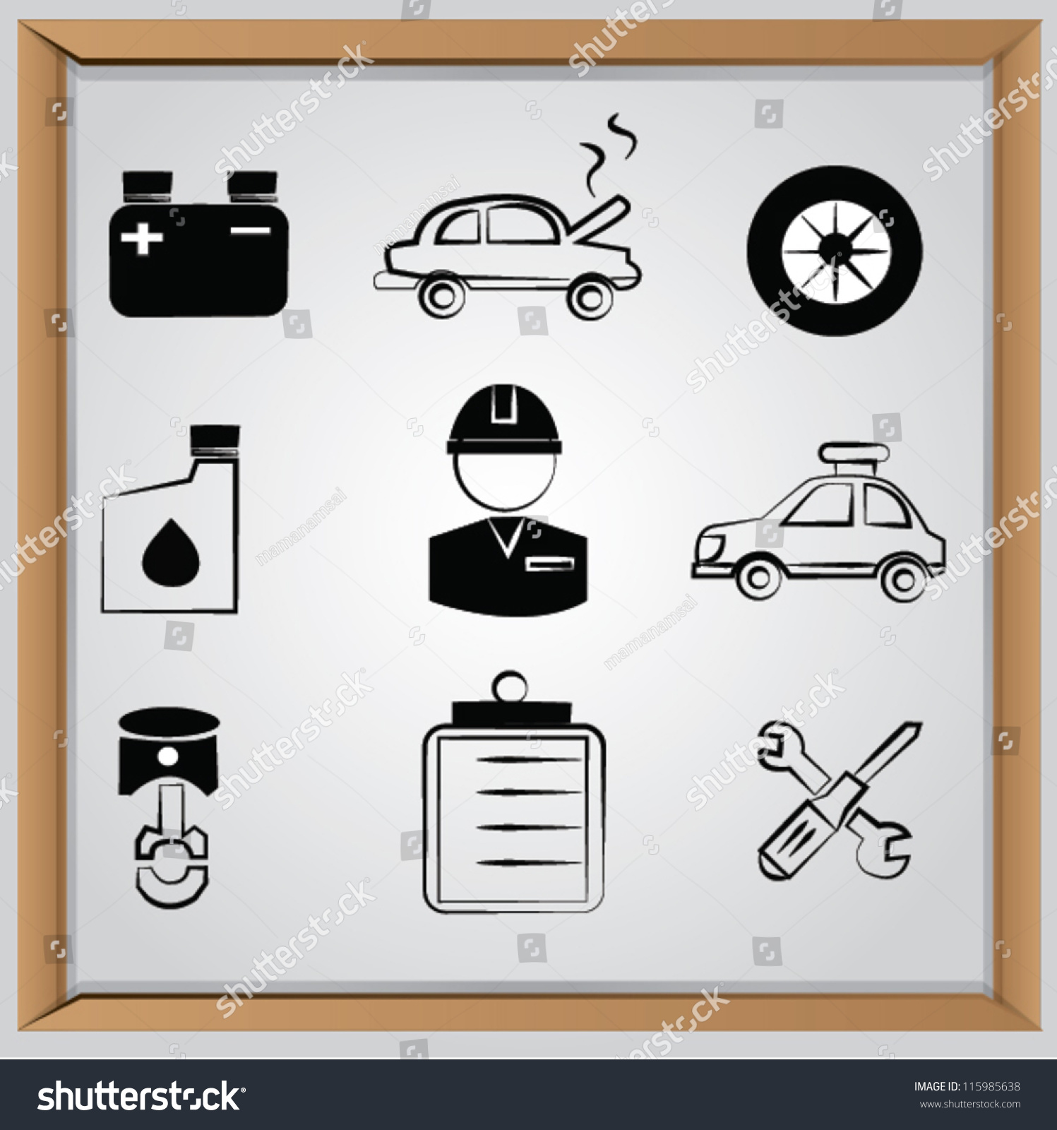 Auto Repair Icon Setvector Stock Vector (Royalty Free) 115985638 ...