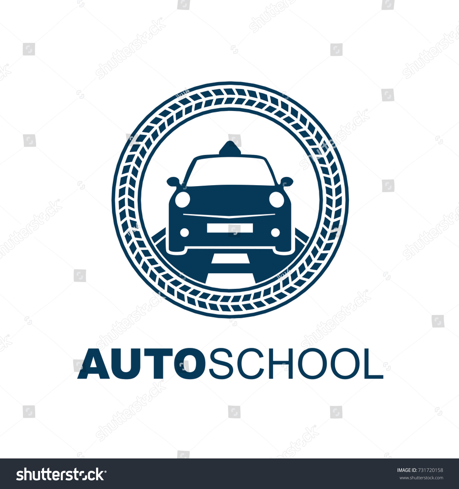 Auto School Logo Emblem Vector Illustration Stock Vector (Royalty Free ...