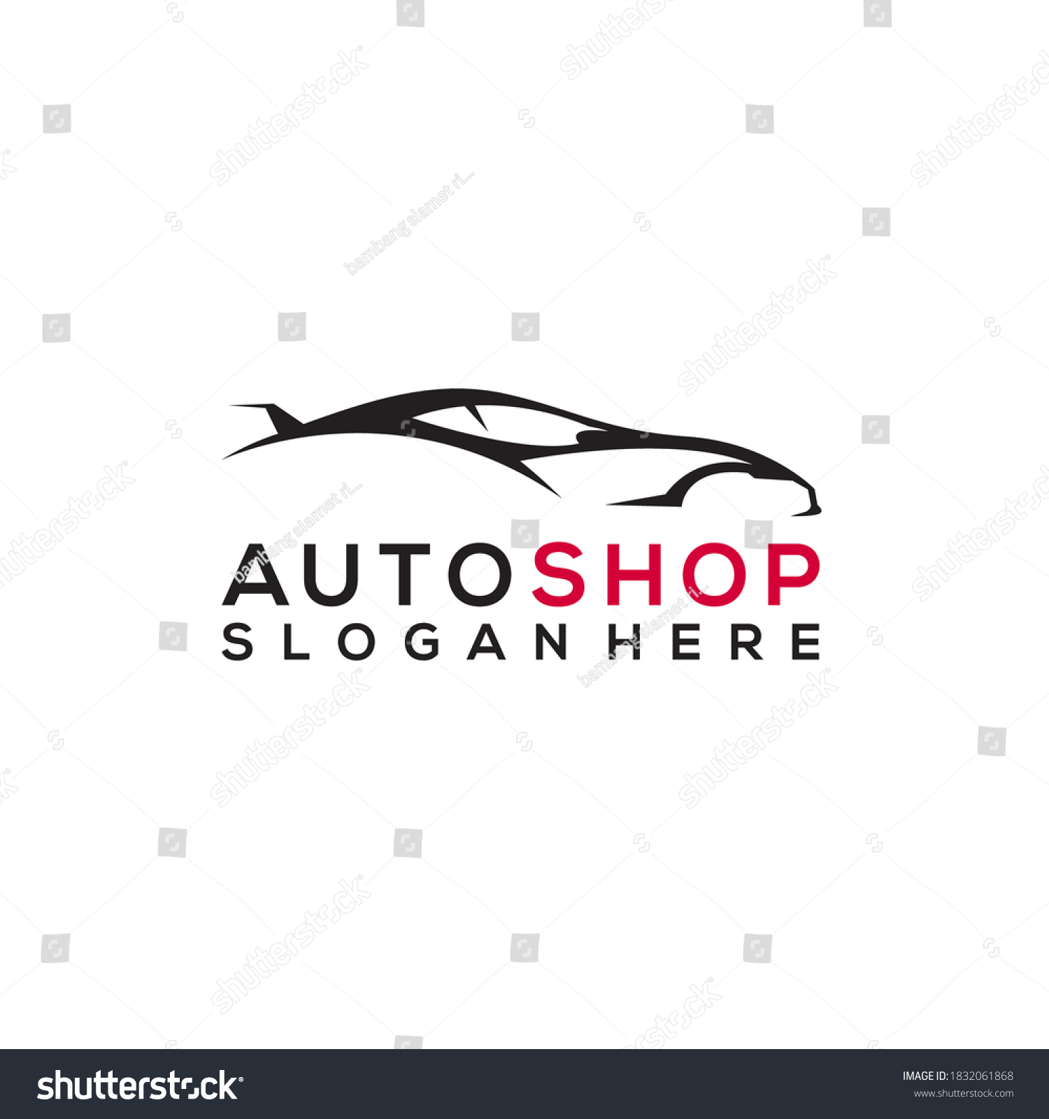 Auto Shop Logo Design Premium Vector: vetor stock (livre de direitos ...