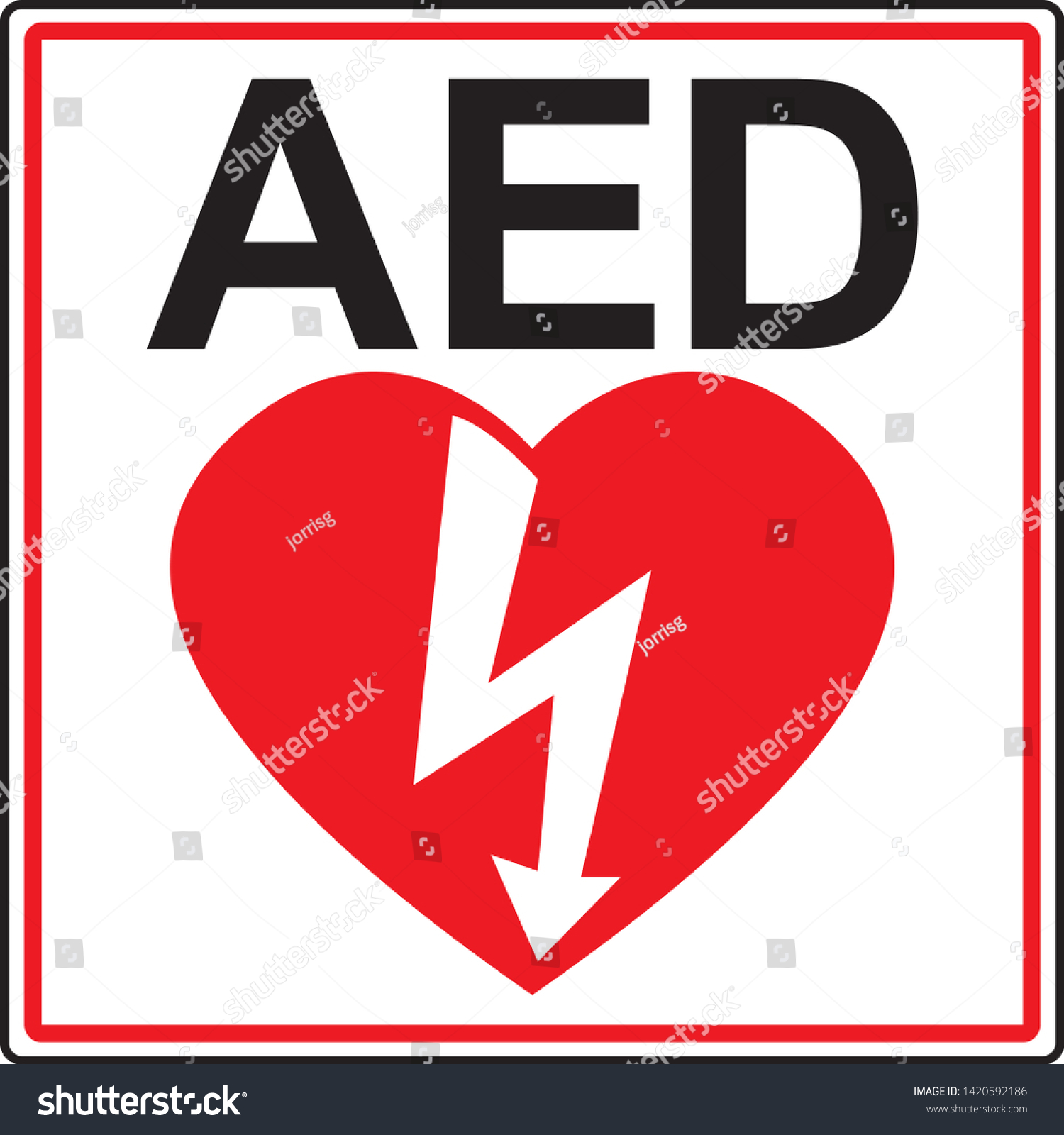 Automatic External Defibrillator Emergency Sign Dae Stock Vector ...