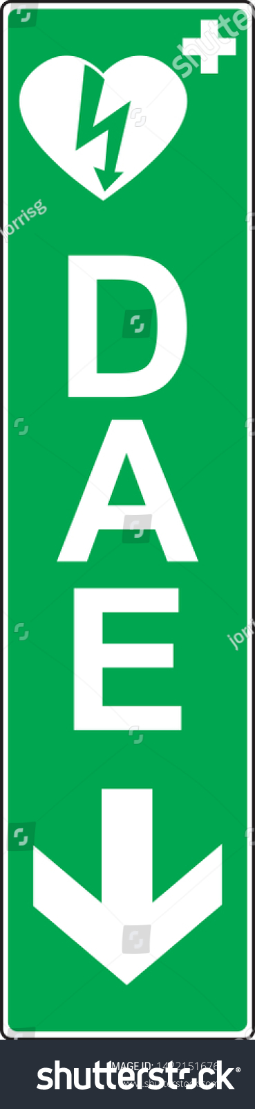 Automatic External Defibrillator Emergency Sign Dae Stock Vector ...