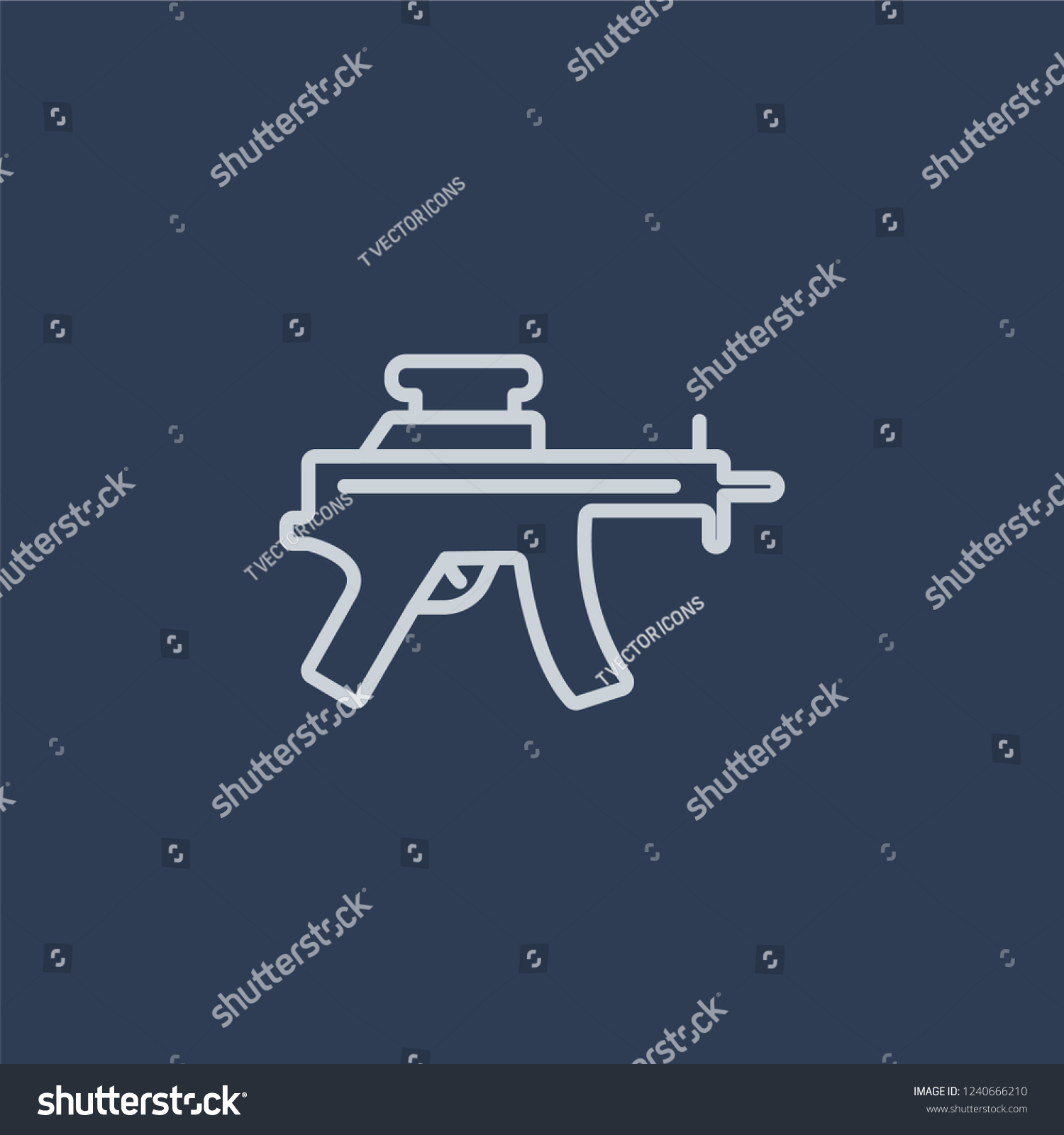 Automatic Gun Icon Automatic Gun Linear Stock Vector (Royalty Free ...