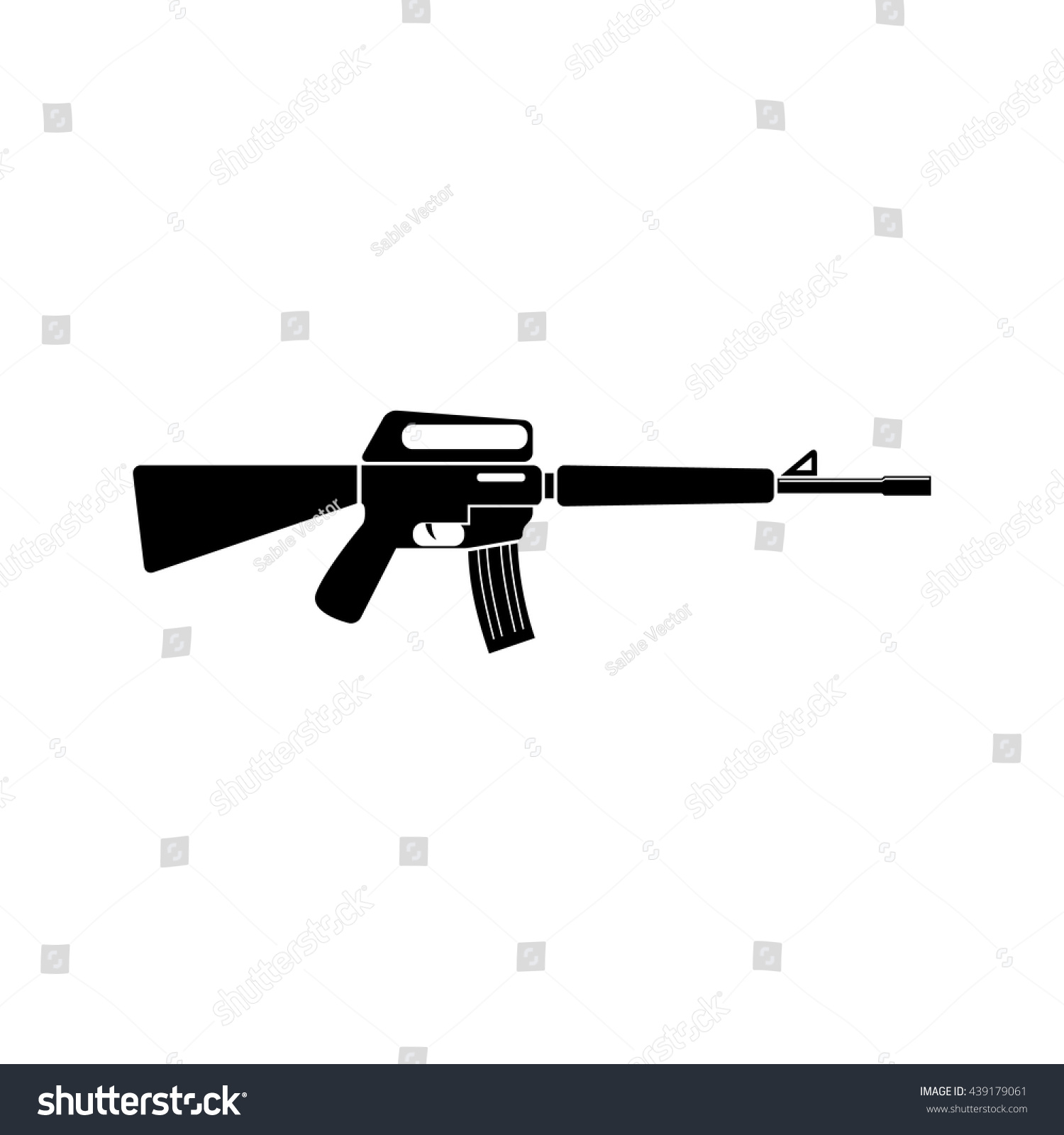Automatic Machine M16 Vector Black Simple: เวกเตอร์สต็อก (ปลอดค่า ...