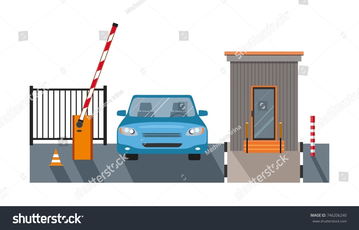 Automatic Rising Barrier Automatic System Gate Stock Vector (Royalty ...