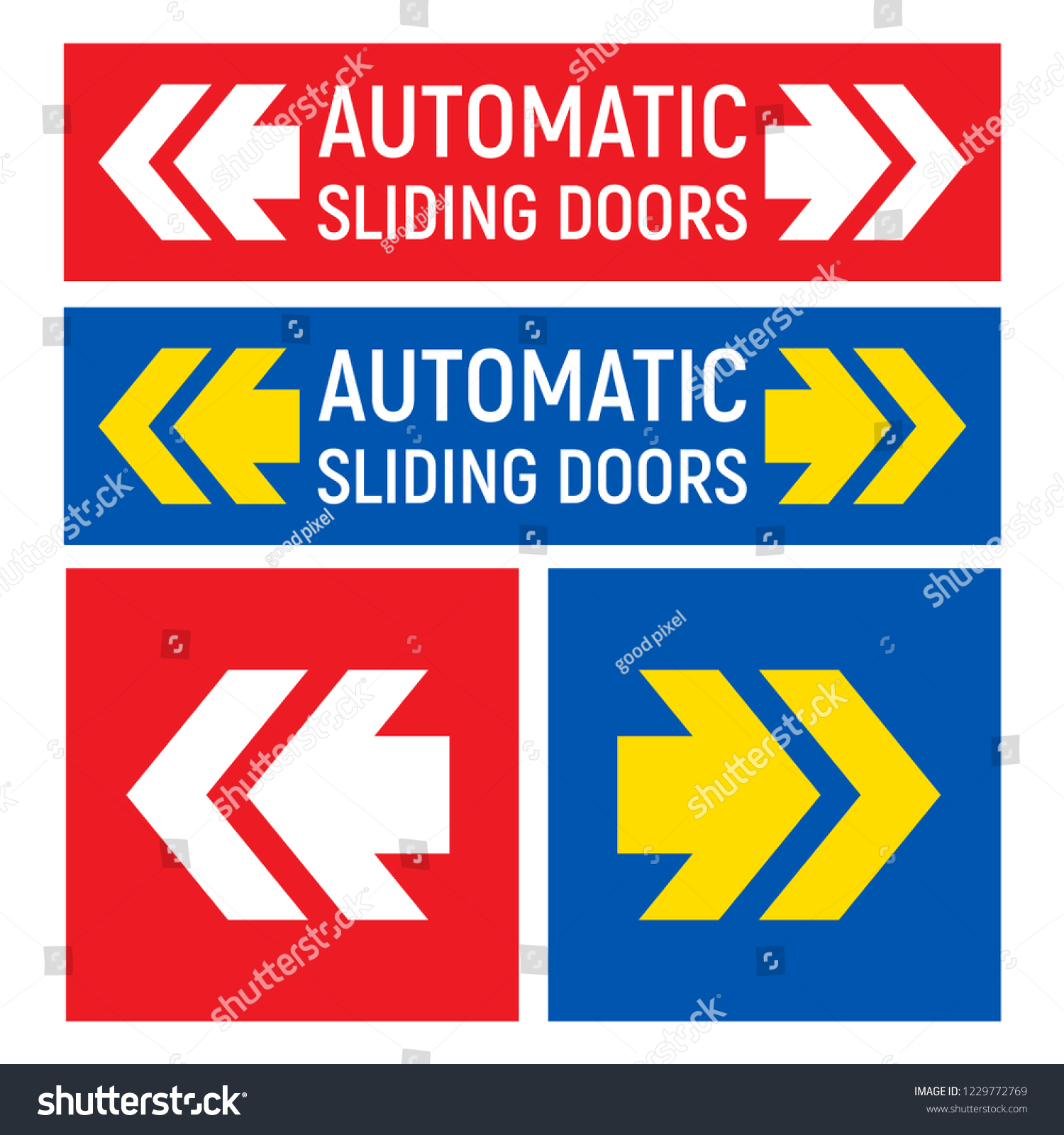 Automatic Sliding Doors Directional Arrows Vector Stock Vector (Royalty ...