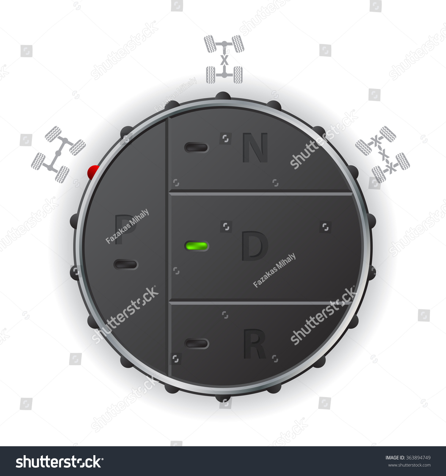 Automatic Transmission Control Panel Off Road Stock Vector (Royalty ...