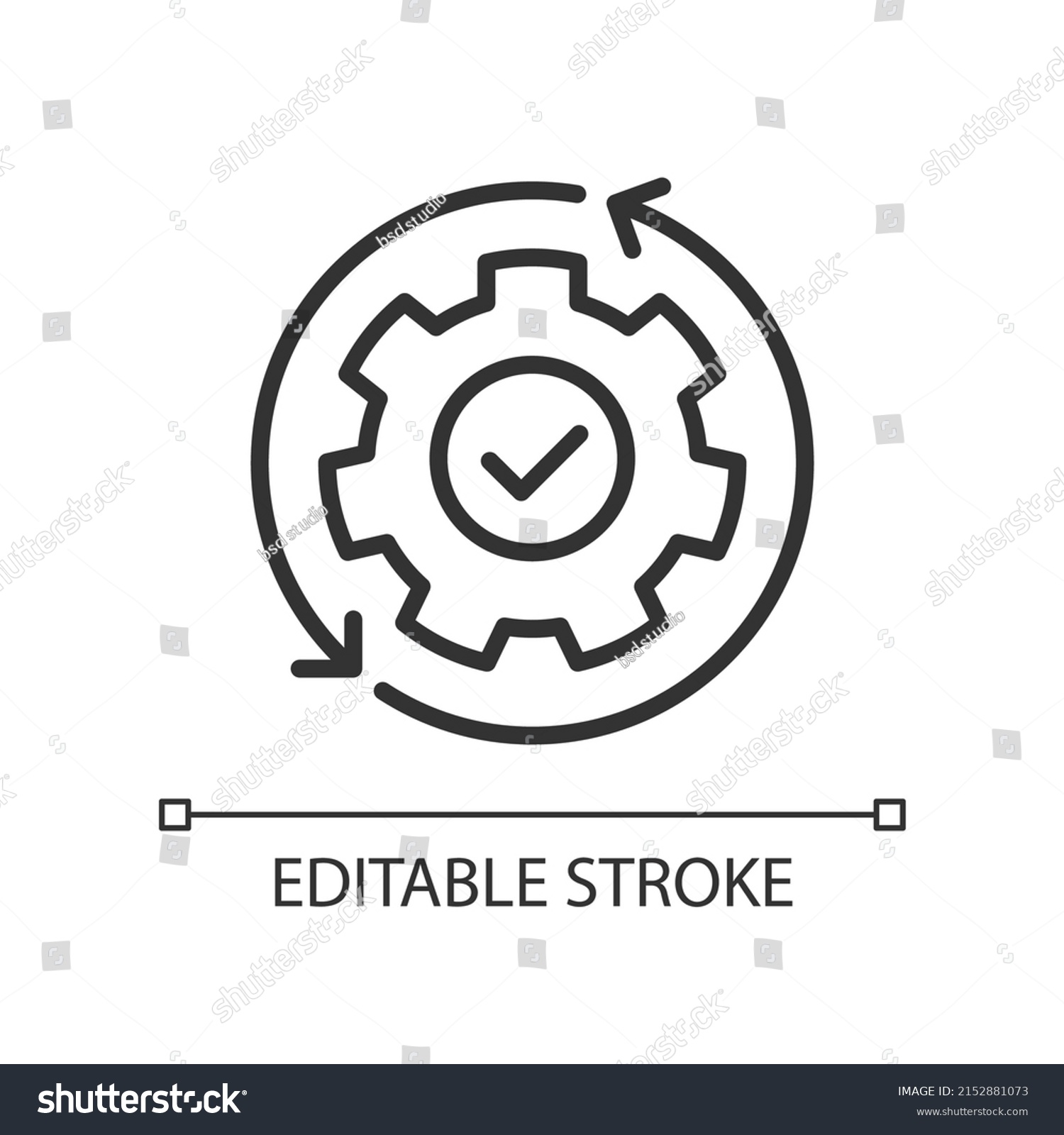 Automation Pixel Perfect Linear Icon Manufacturing Stock Vector ...