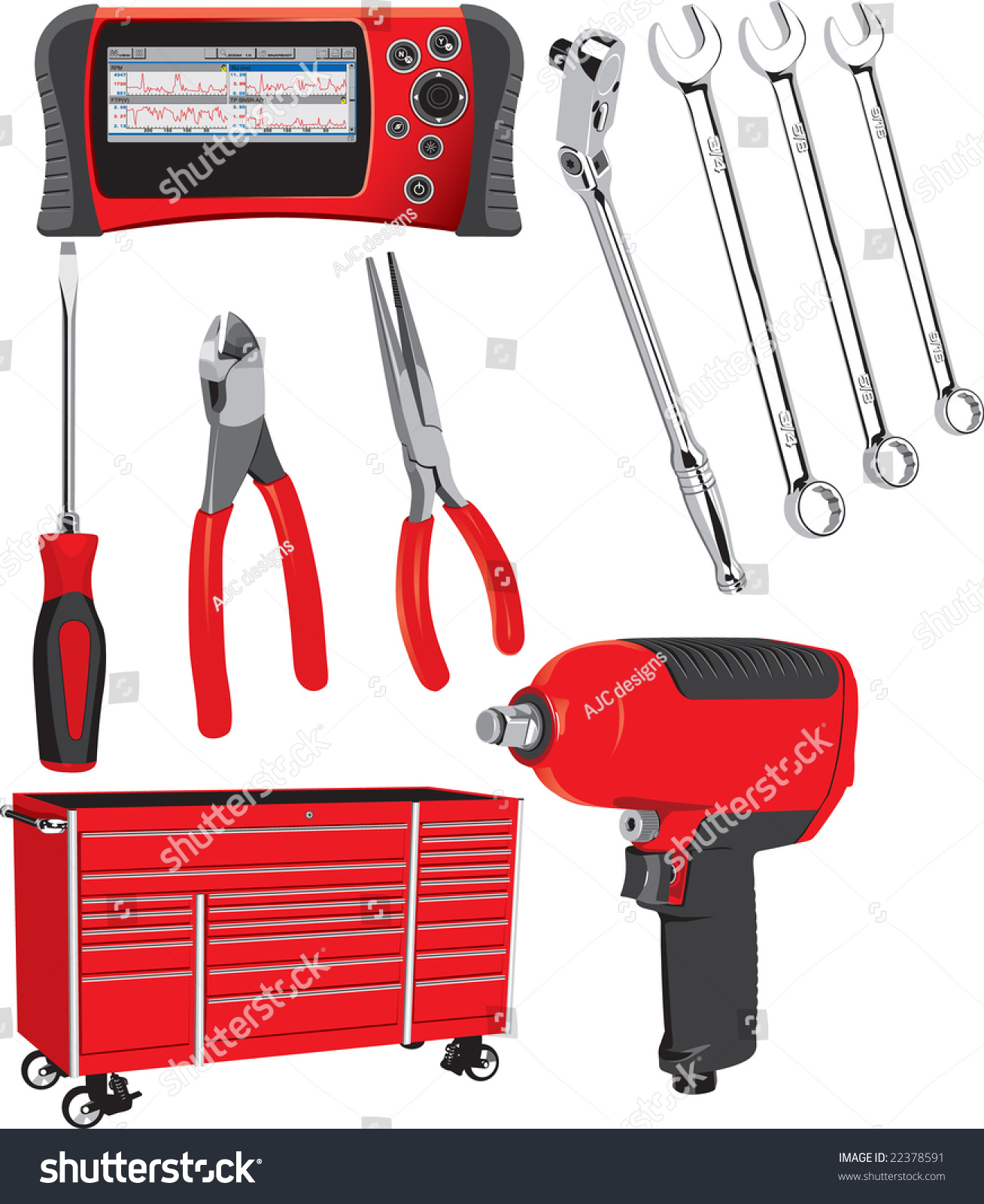 Automotive Tools: vector de stock (libre de regalías) 22378591 ...