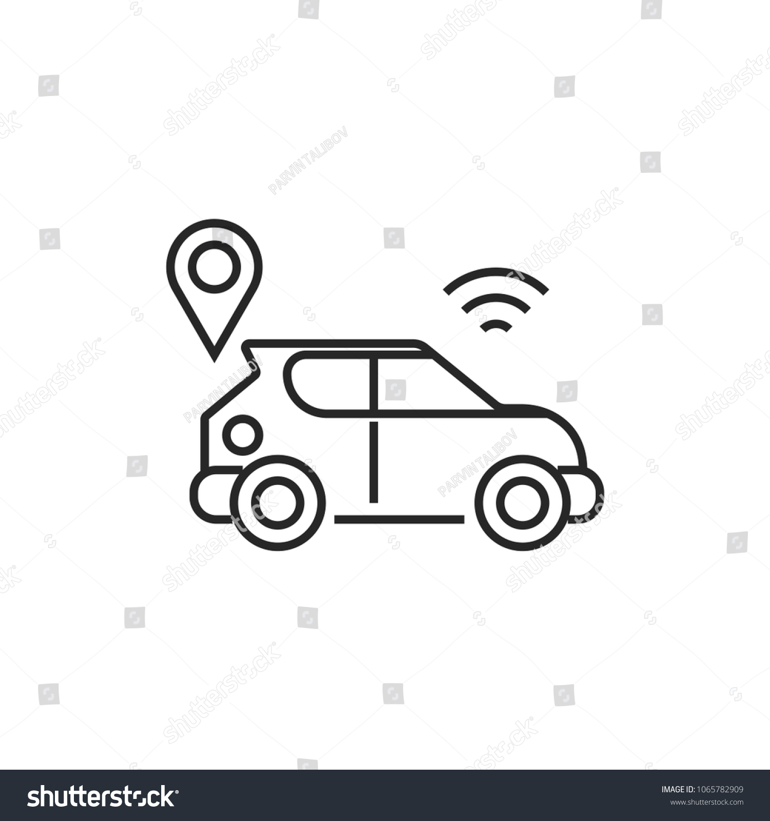 Autonomous Car Modern Simple Outline Vector: vector de stock (libre de ...