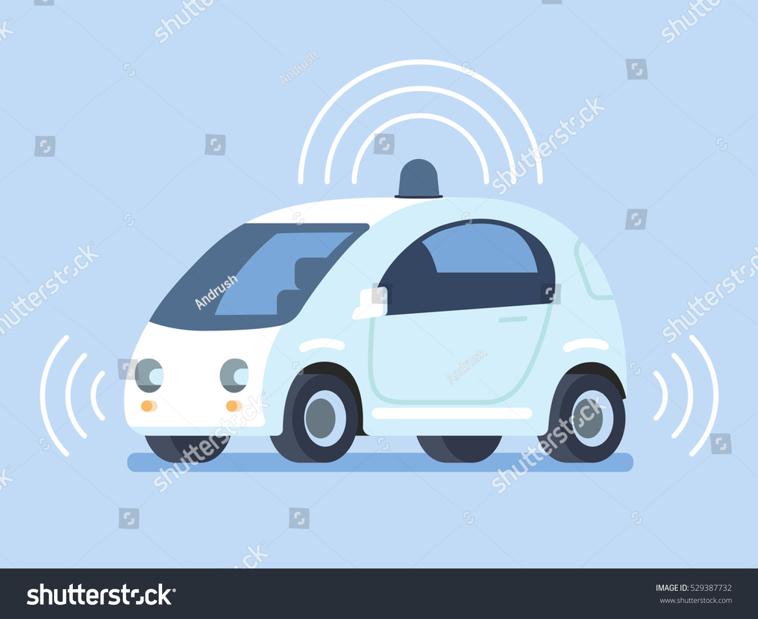 Autonomous Selfdriving Car Vector Illustration 스톡 벡터(사용료 없음) 529387732 ...