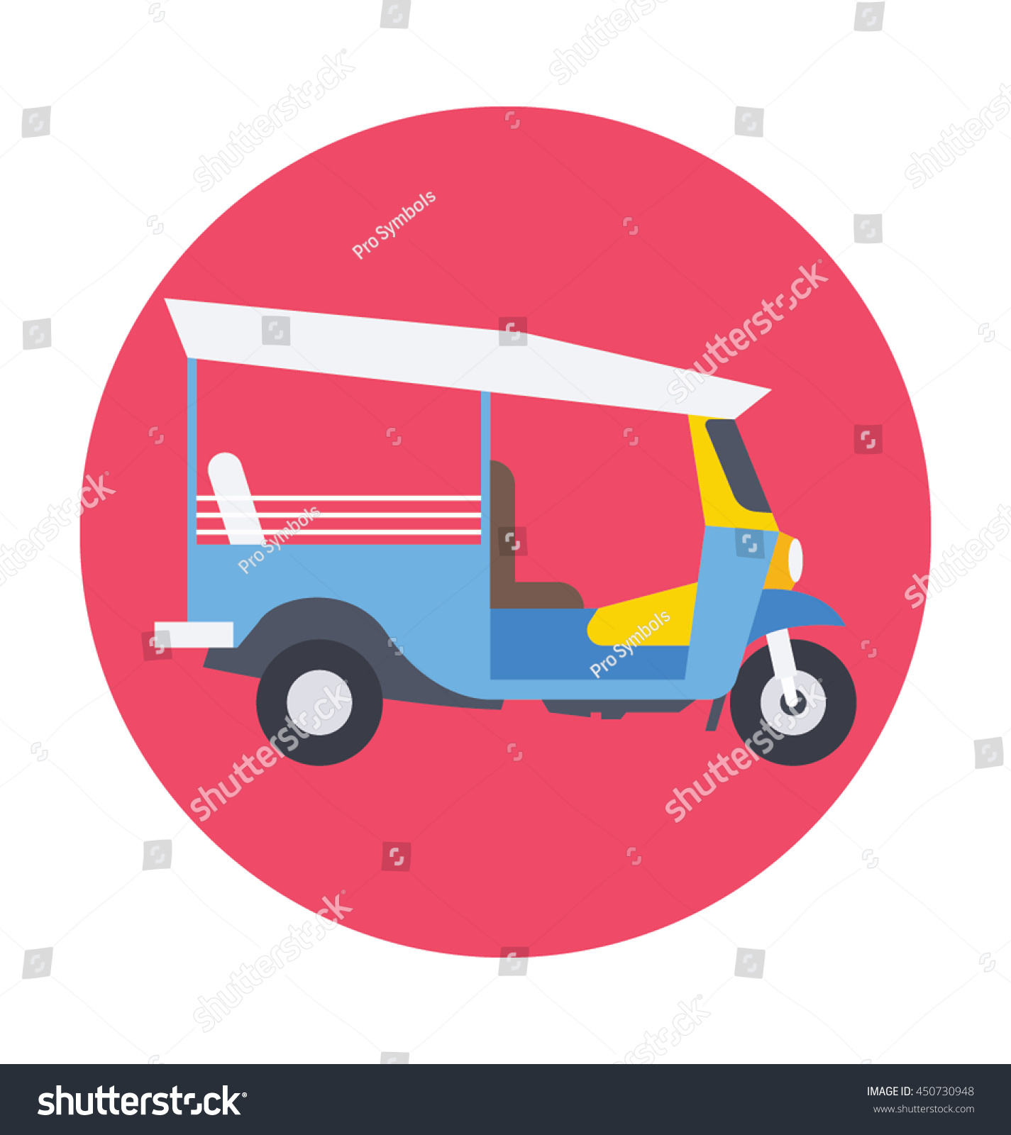 Autorickshaw Vector Icon Stock Vector (Royalty Free) 450730948 ...